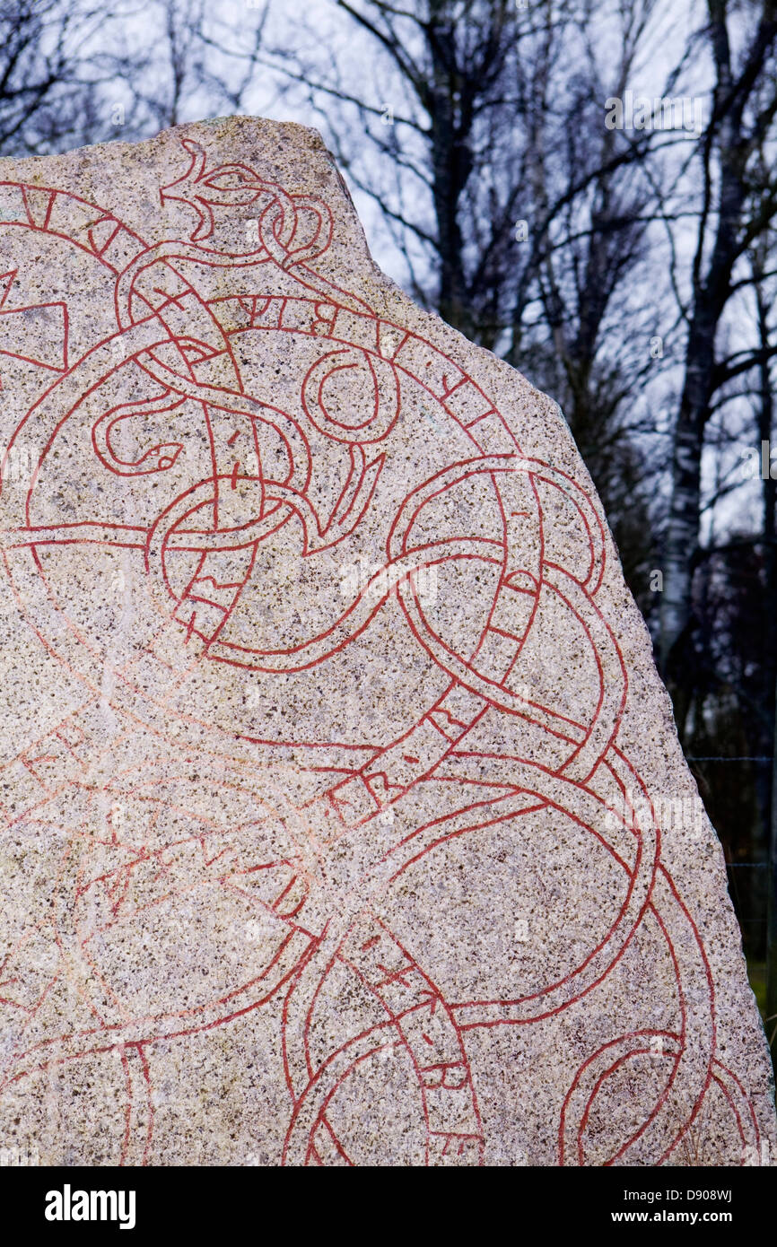 A rune stone, close-up, Sweden Stock Photo - Alamy