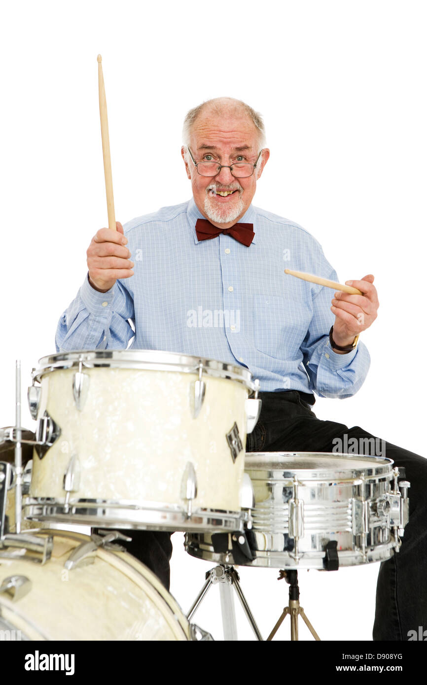 Elderly man playing drums hi-res stock photography and images - Alamy