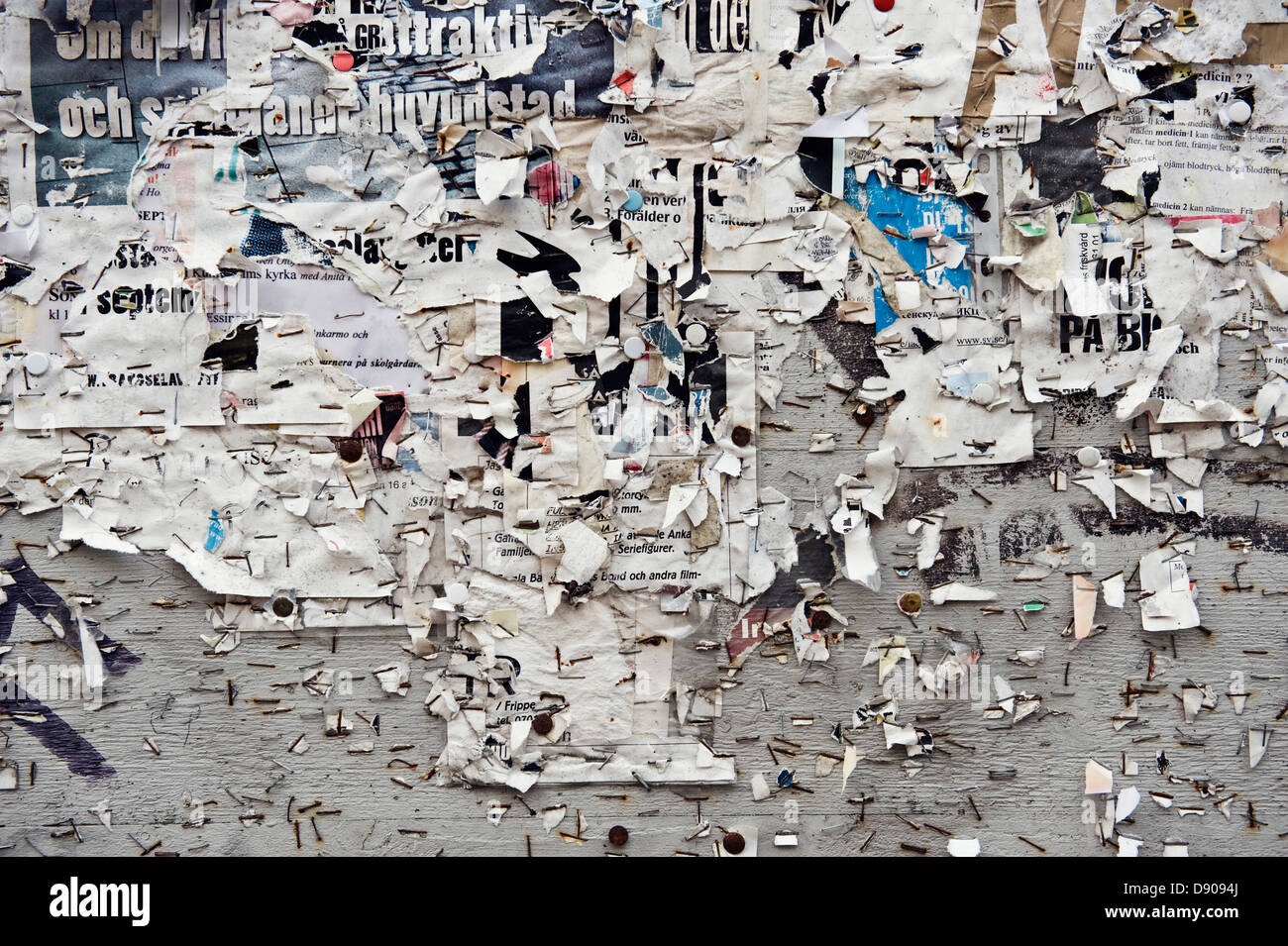 A messy noticeboard, Sweden Stock Photo - Alamy