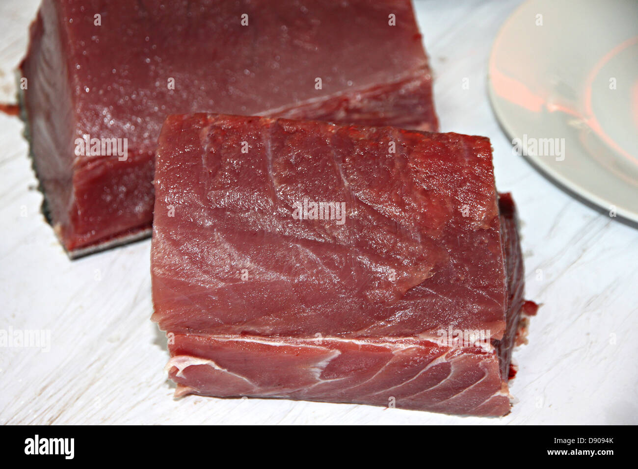 The Meat of tuna fish Sliced in piece Stock Photo - Alamy