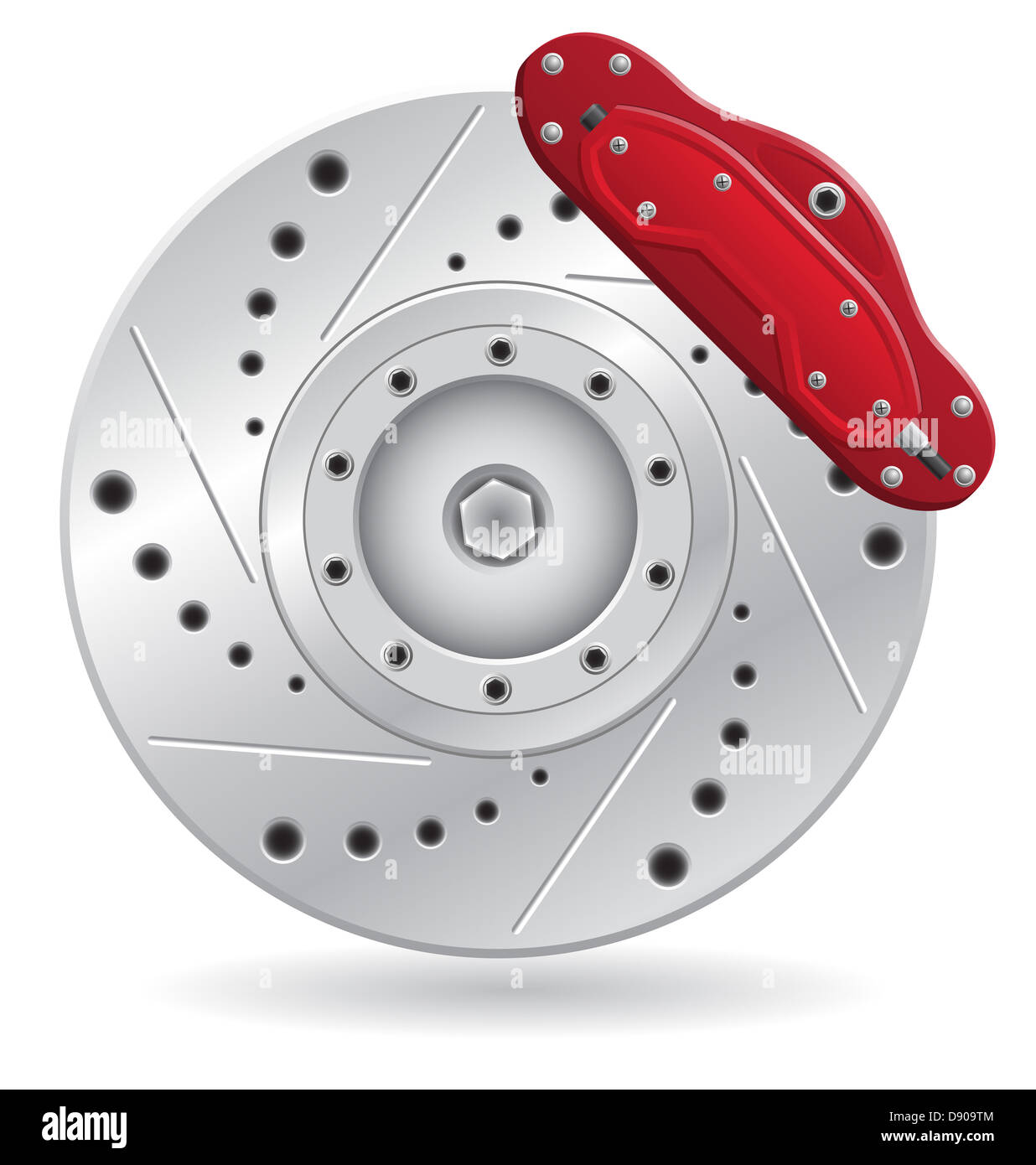 car brake caliper illustration isolated on white background Stock Photo ...
