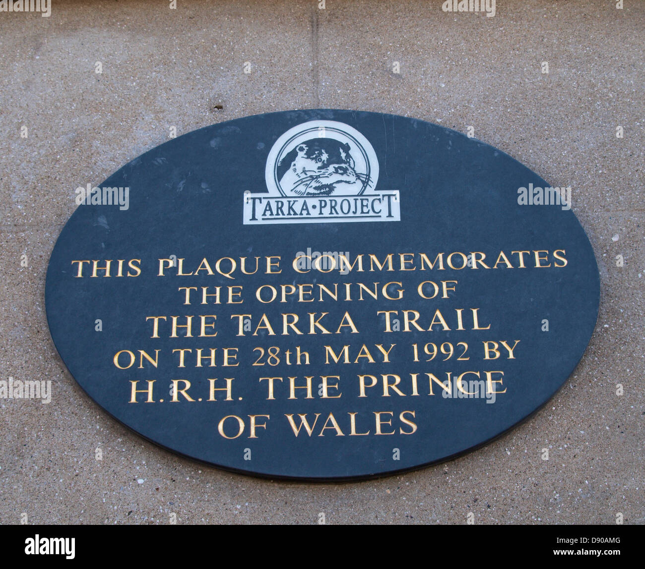 Plaque commemorating the opening of the Tarka Trail by H.R.H The Prince ...