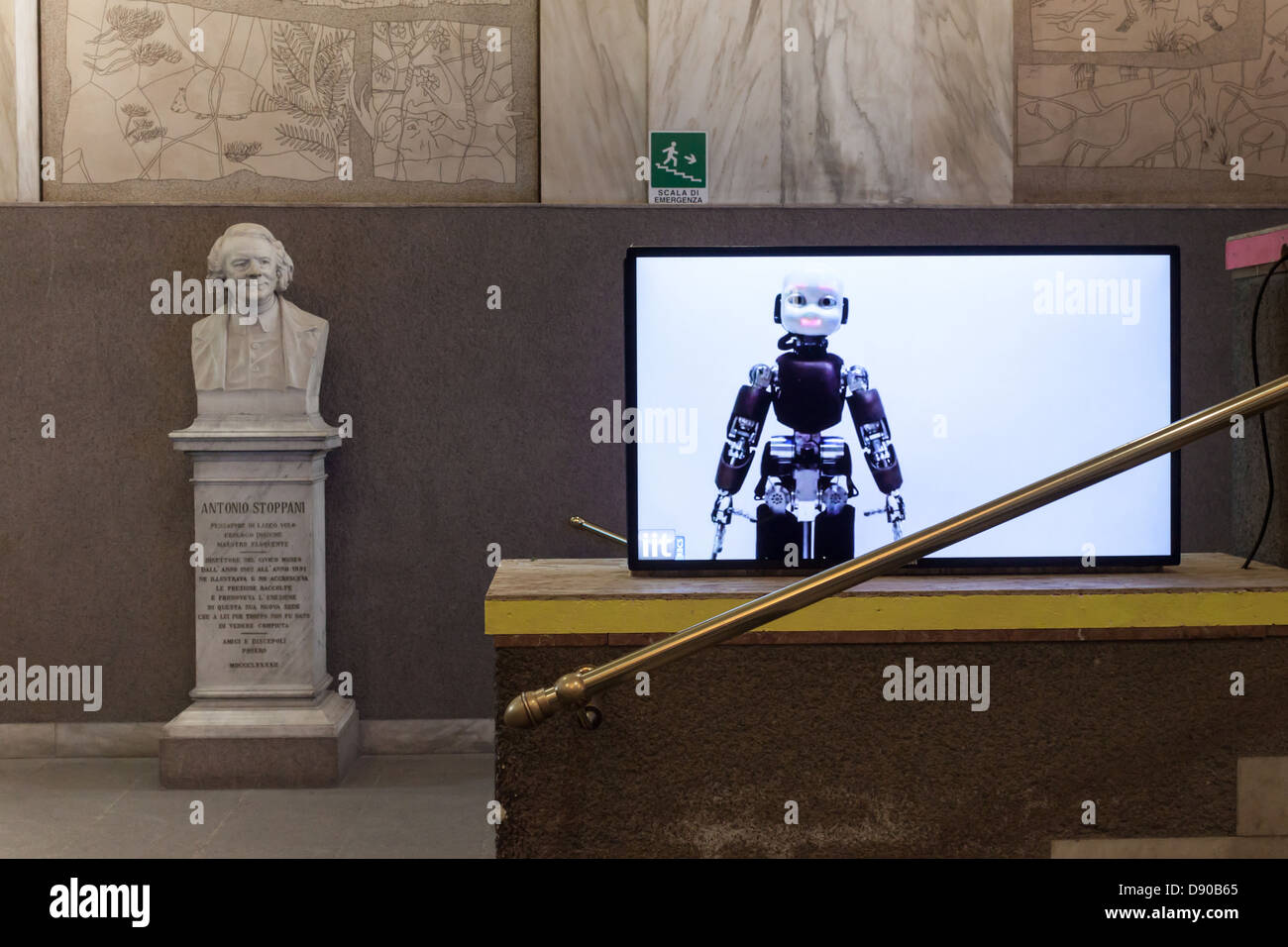 Milan, Italy - June 1, 2013: Presentation of icub robot at Wired next ...
