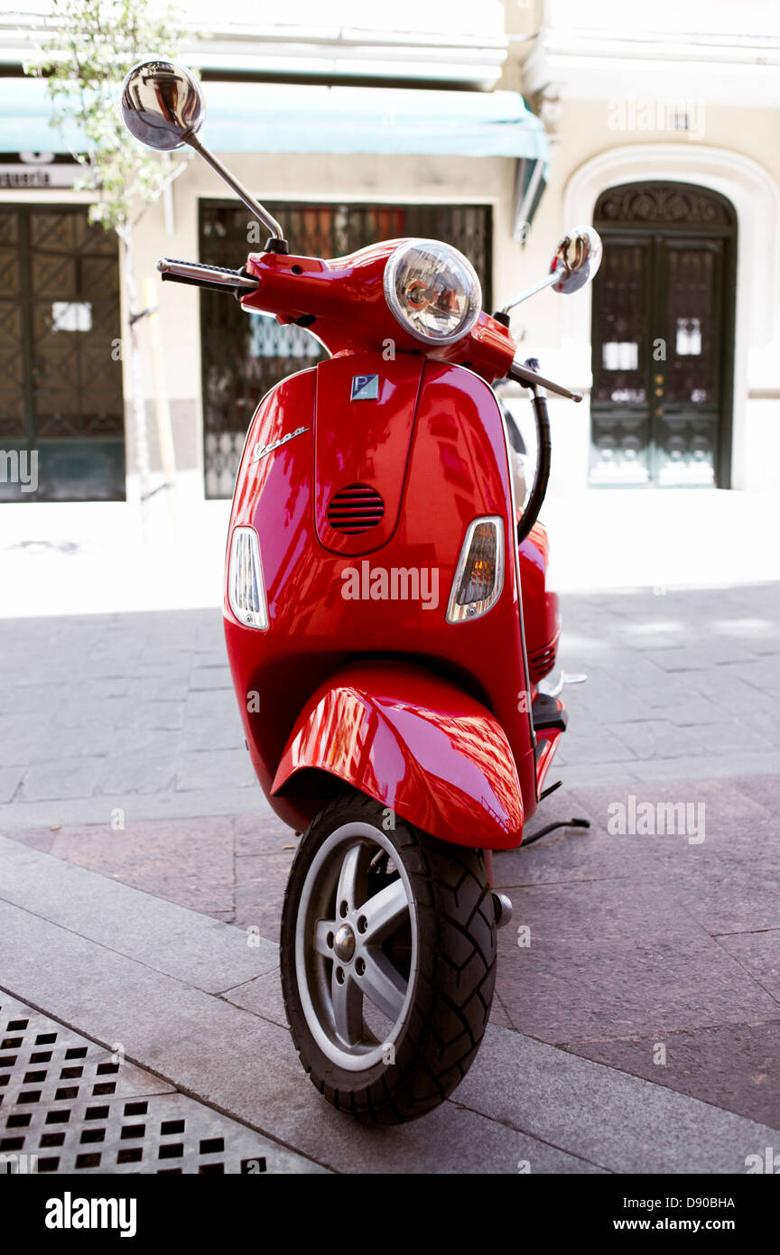 Parked scooter, Spain Stock Photo - Alamy