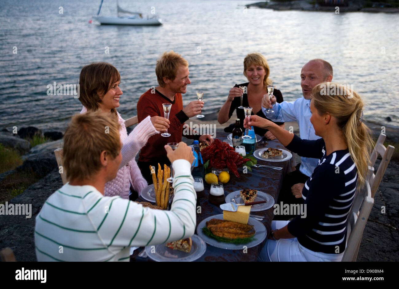 Crayfish party, Fejan, Stockholm archipelago, Sweden Stock Photo - Alamy