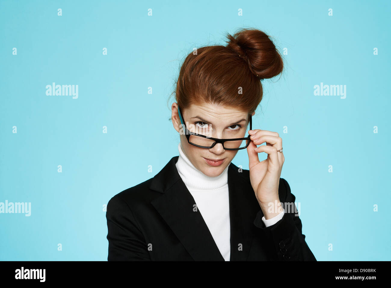 Young woman glasses sweater hi-res stock photography and images - Alamy