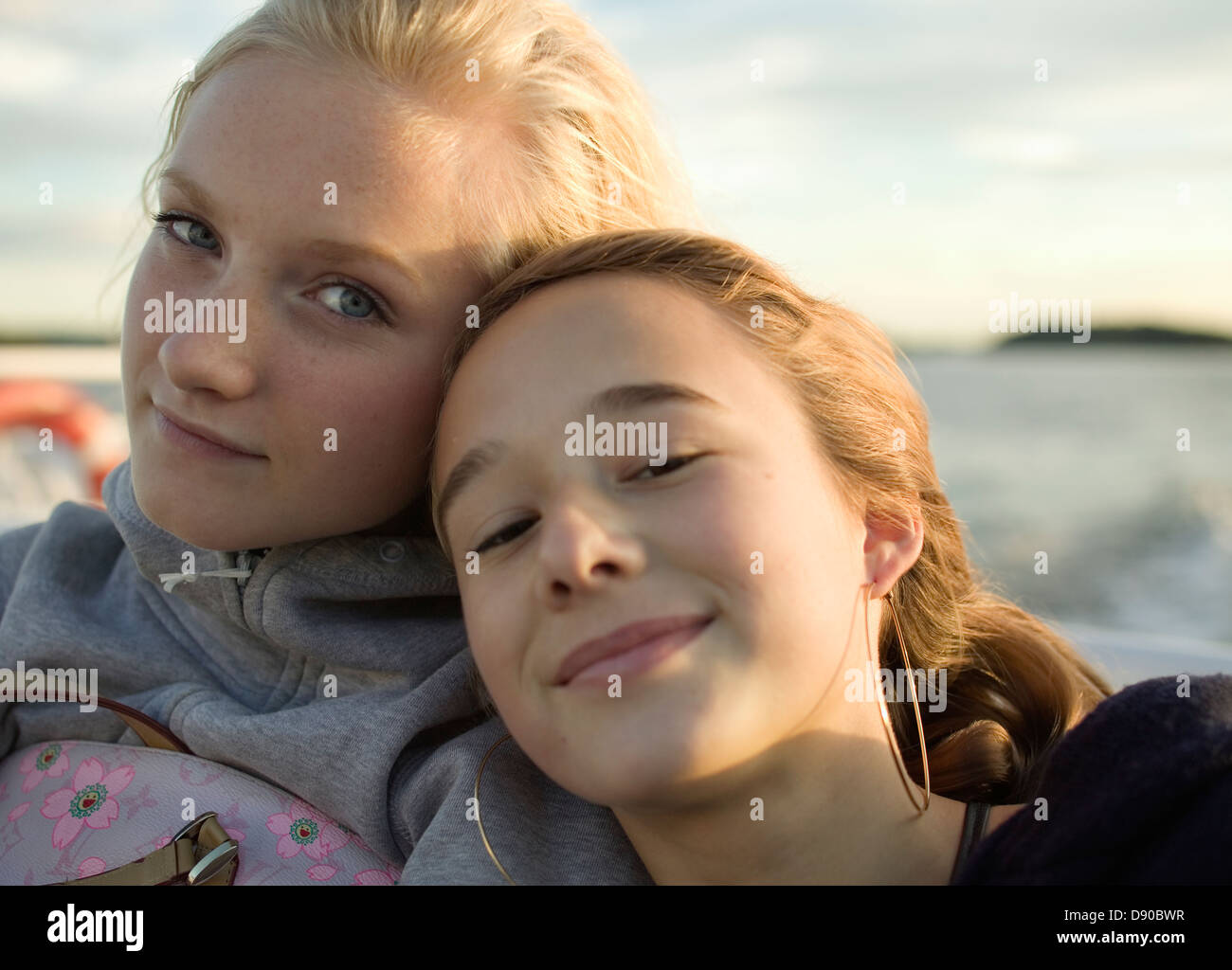 Portrait of two young girls Stock Photo - Alamy