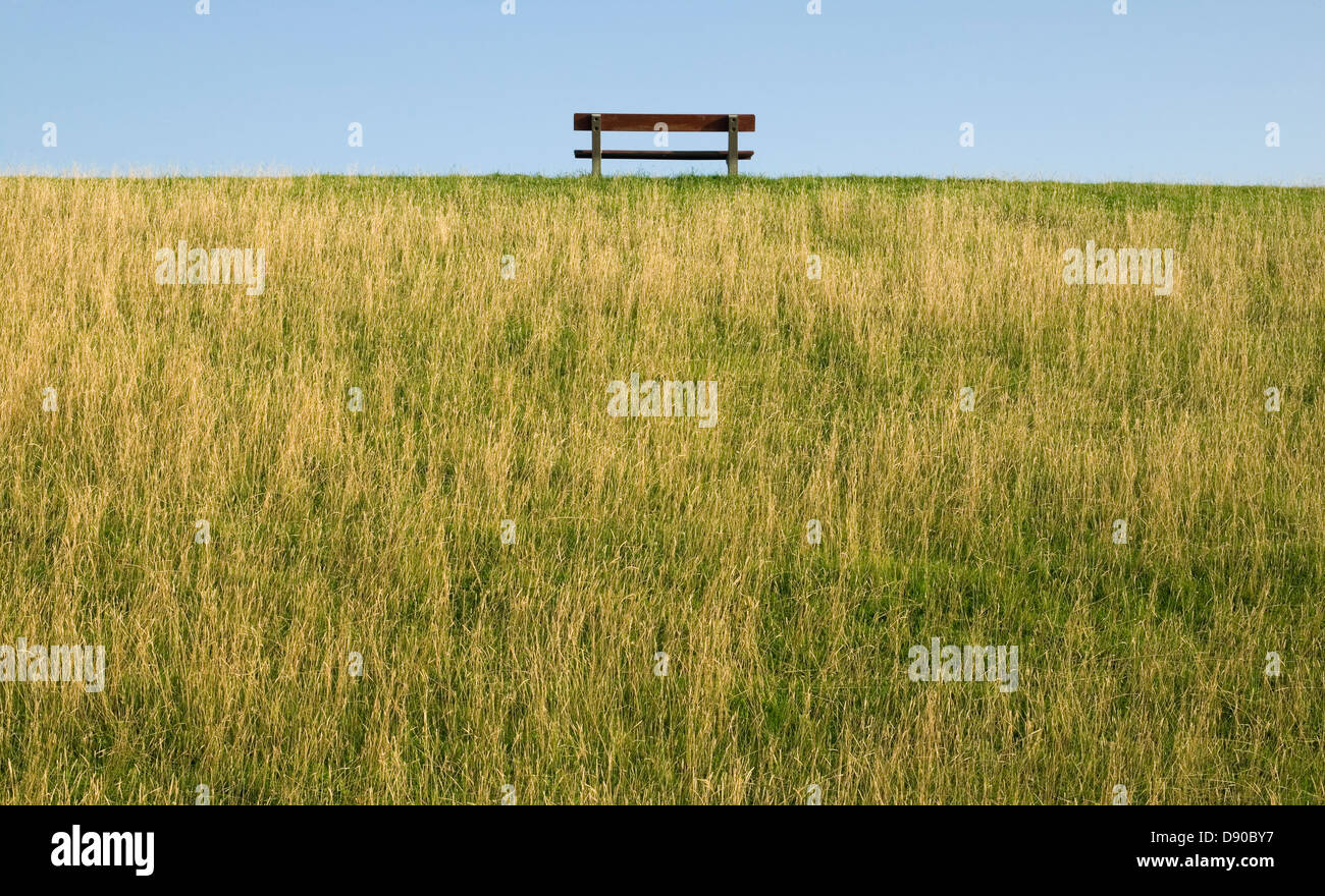 A bench on a hill Stock Photo - Alamy