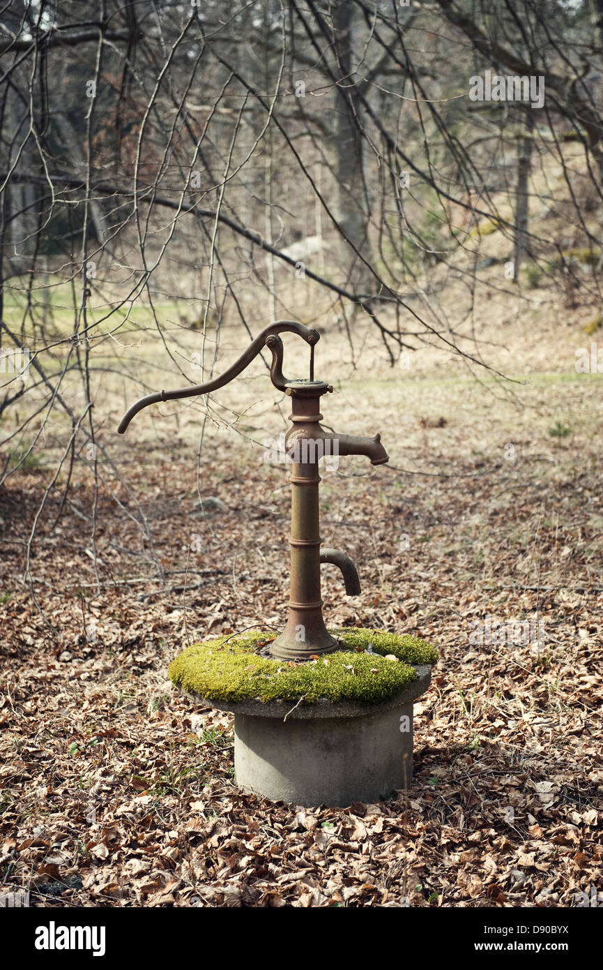 An old water pump in a forest, Sweden Stock Photo - Alamy