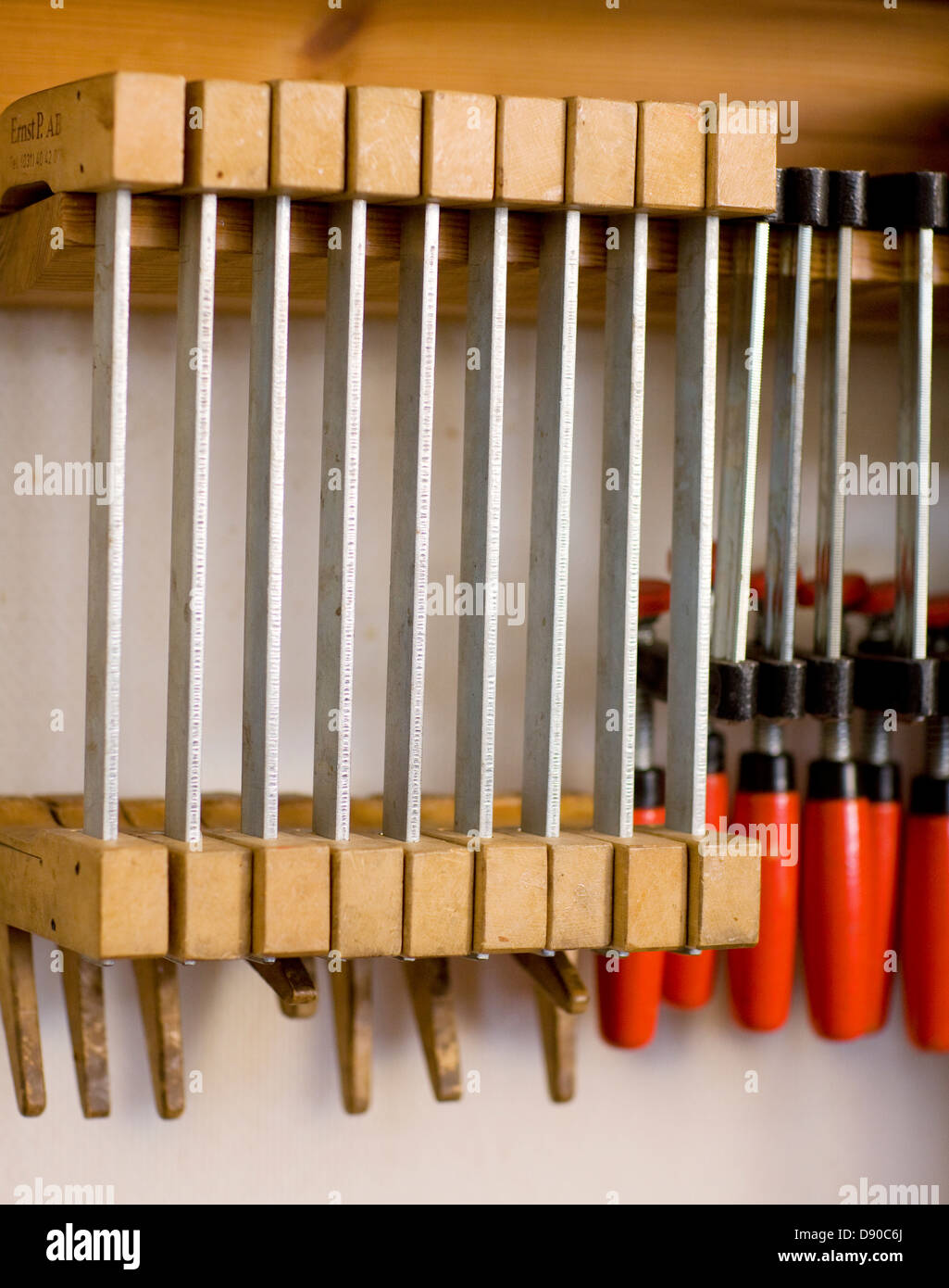 Clamps in a row Stock Photo - Alamy
