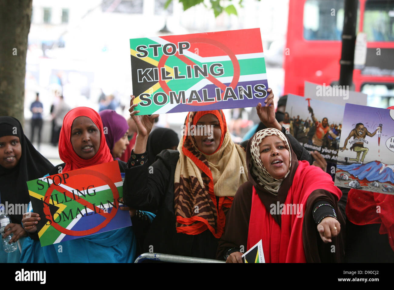 London, UK. 7th June, 2013. Somalis staged a protest outside the South ...