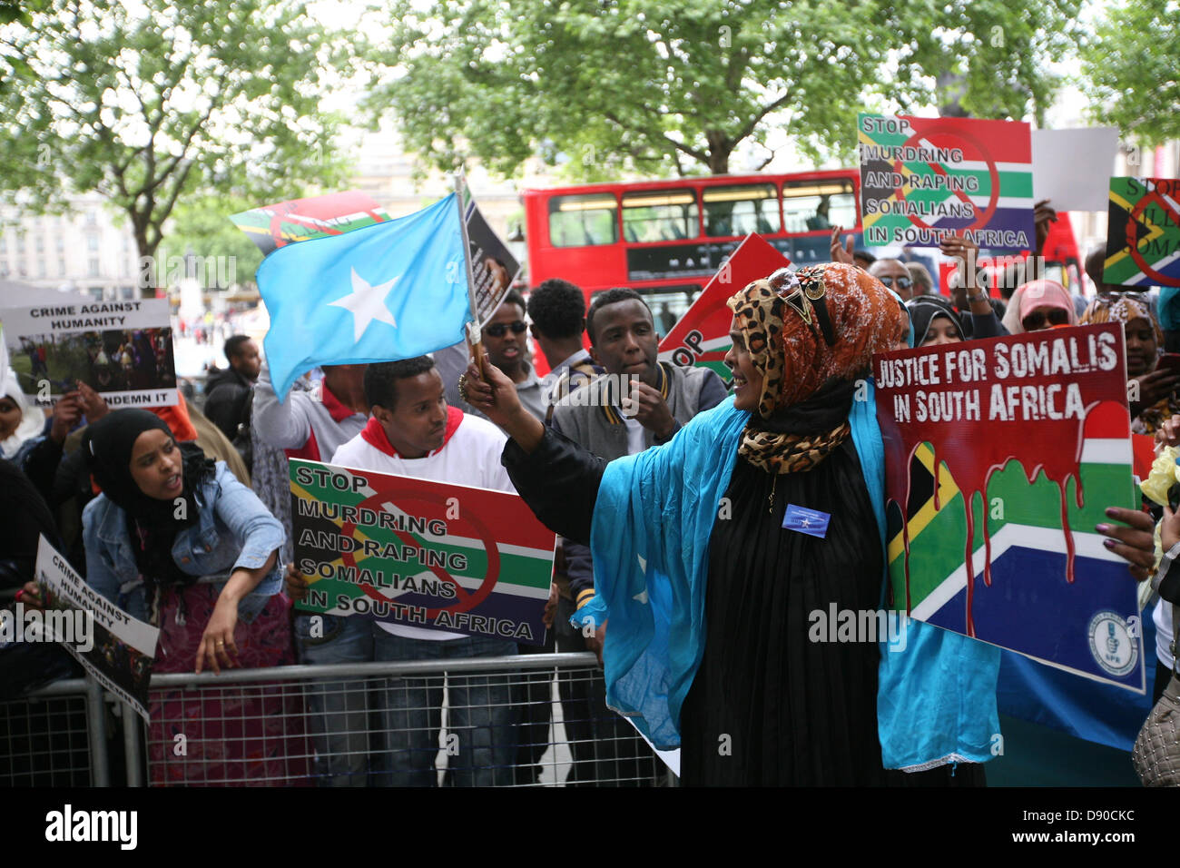 London, UK. 7th June, 2013. Somalis staged a protest outside the South ...