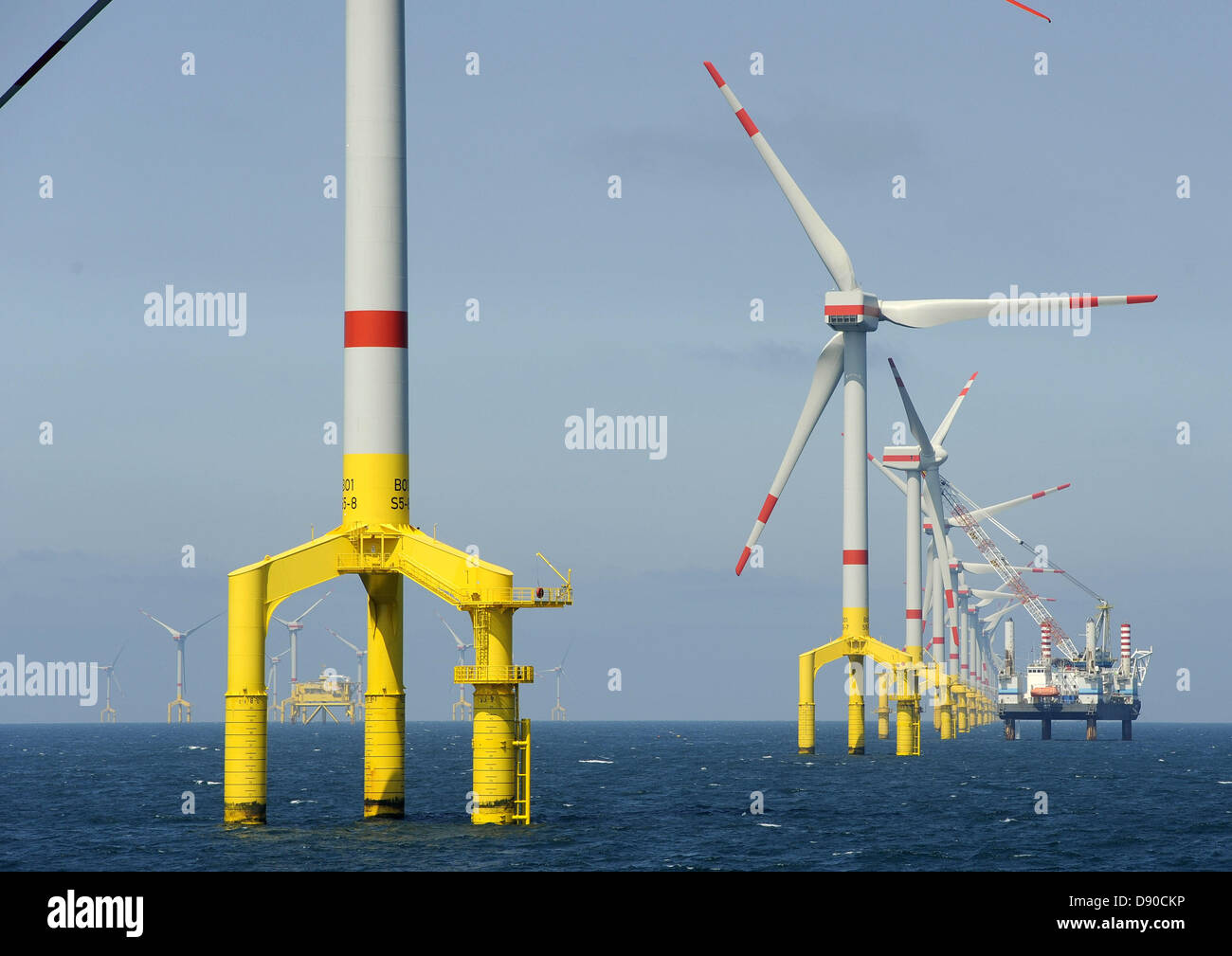 The construction work is pictured at offshore wind energy park "BARD ...