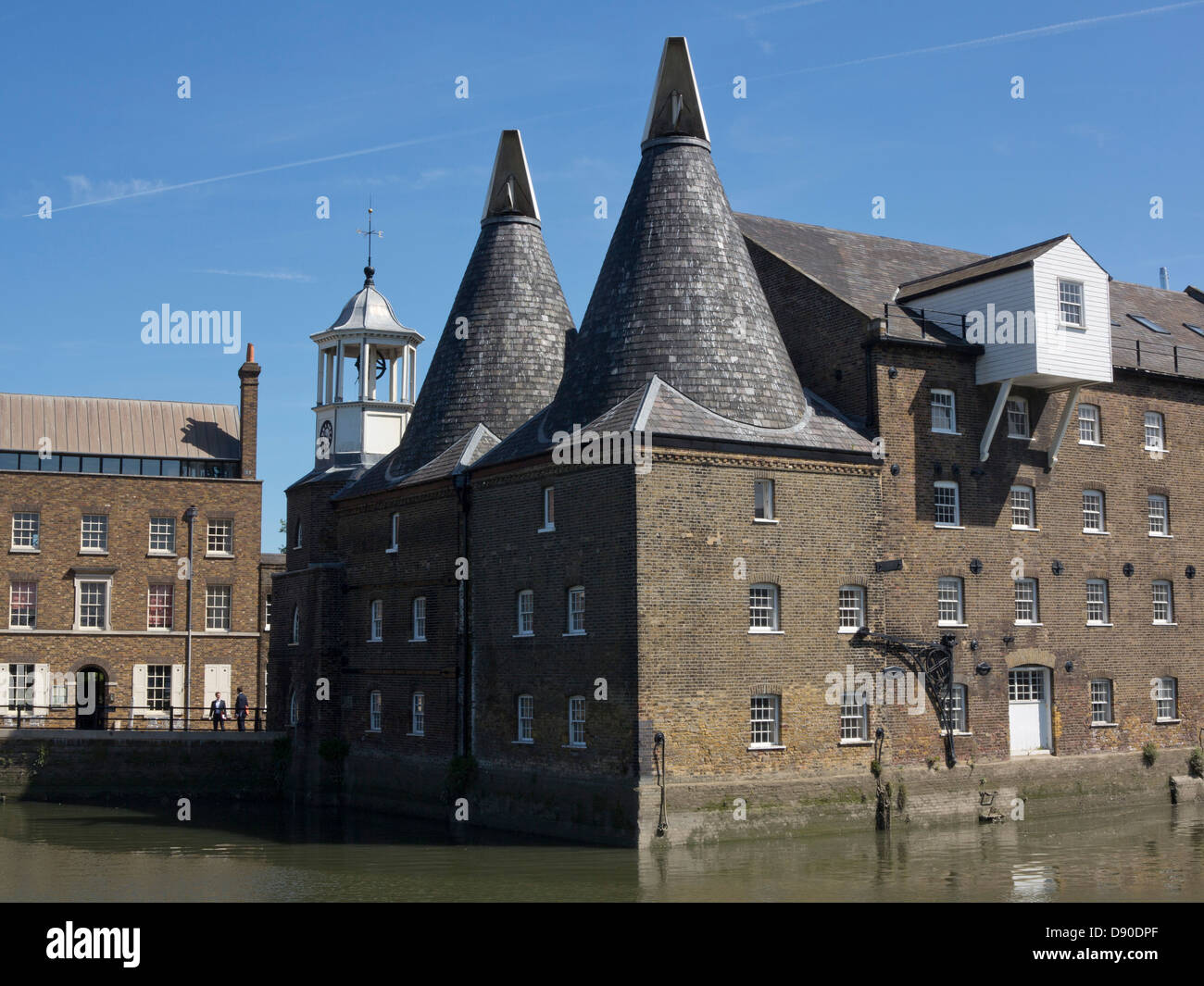 Three Mills oasthouses by river Lea and the Lea Valley walk London, UK ...
