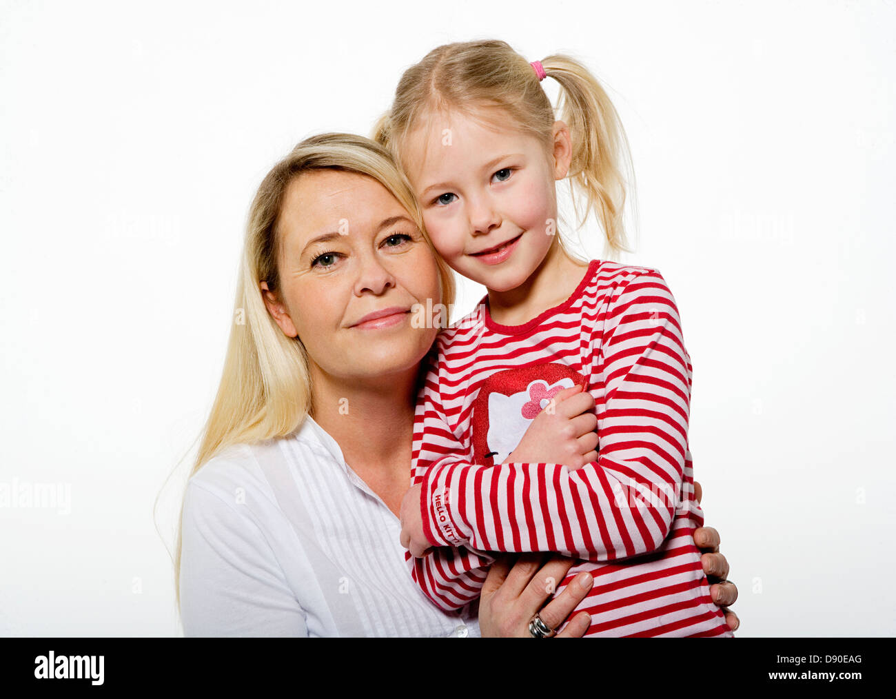 Portrait of a mother and her daughter, Stockholm, Sweden Stock Photo ...