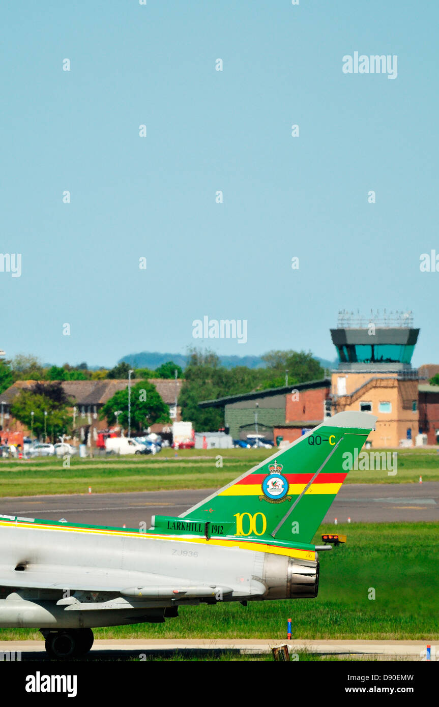 Eurofighter Typhoon aircraft making its way to the runway at RAF ...