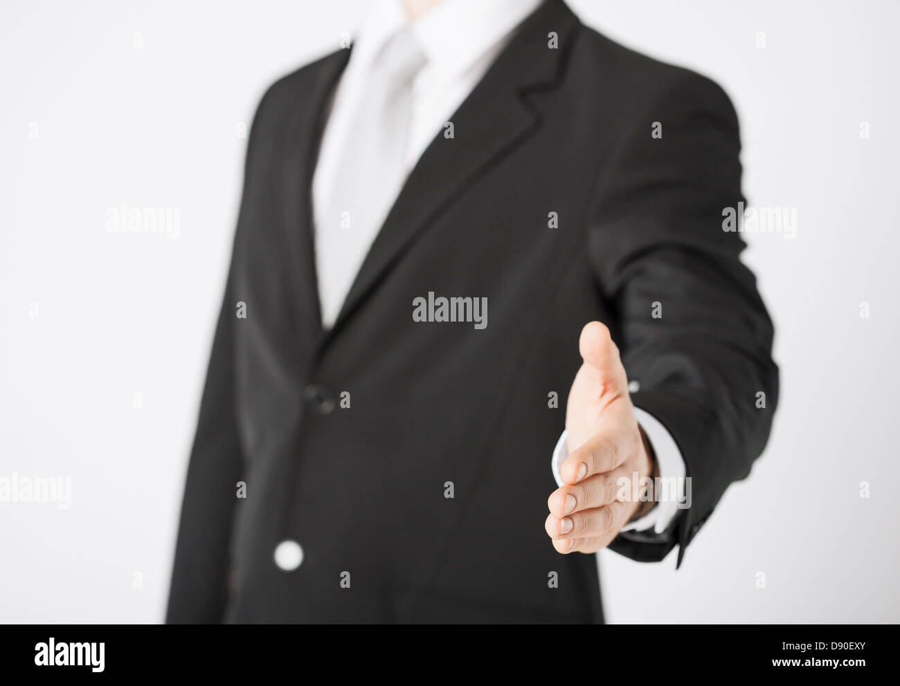 businessman with open hand Stock Photo - Alamy