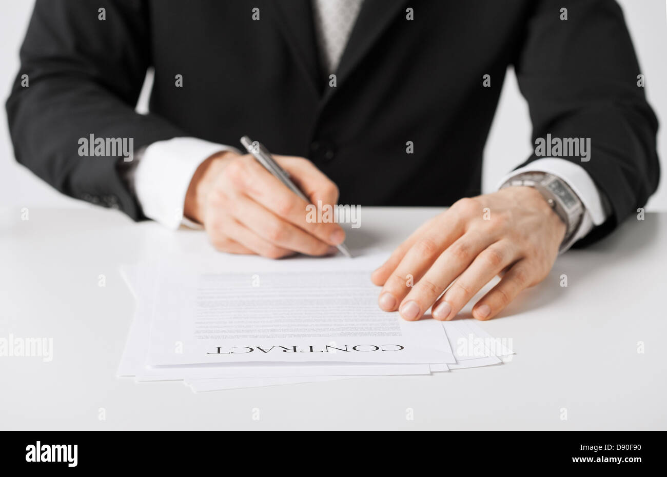 man with contract Stock Photo - Alamy