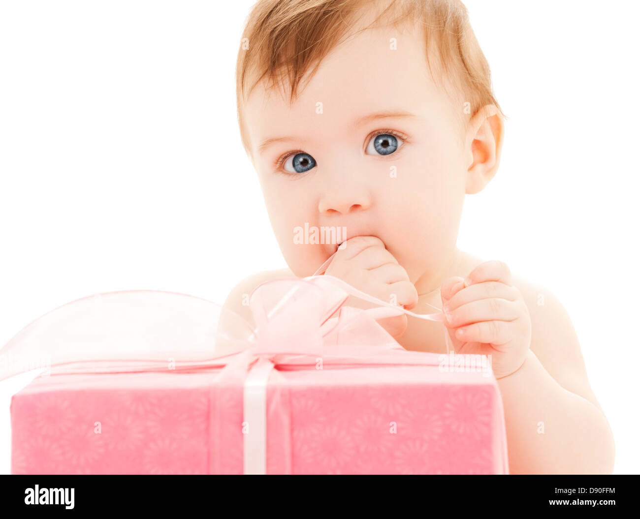 happy child with gift box Stock Photo - Alamy