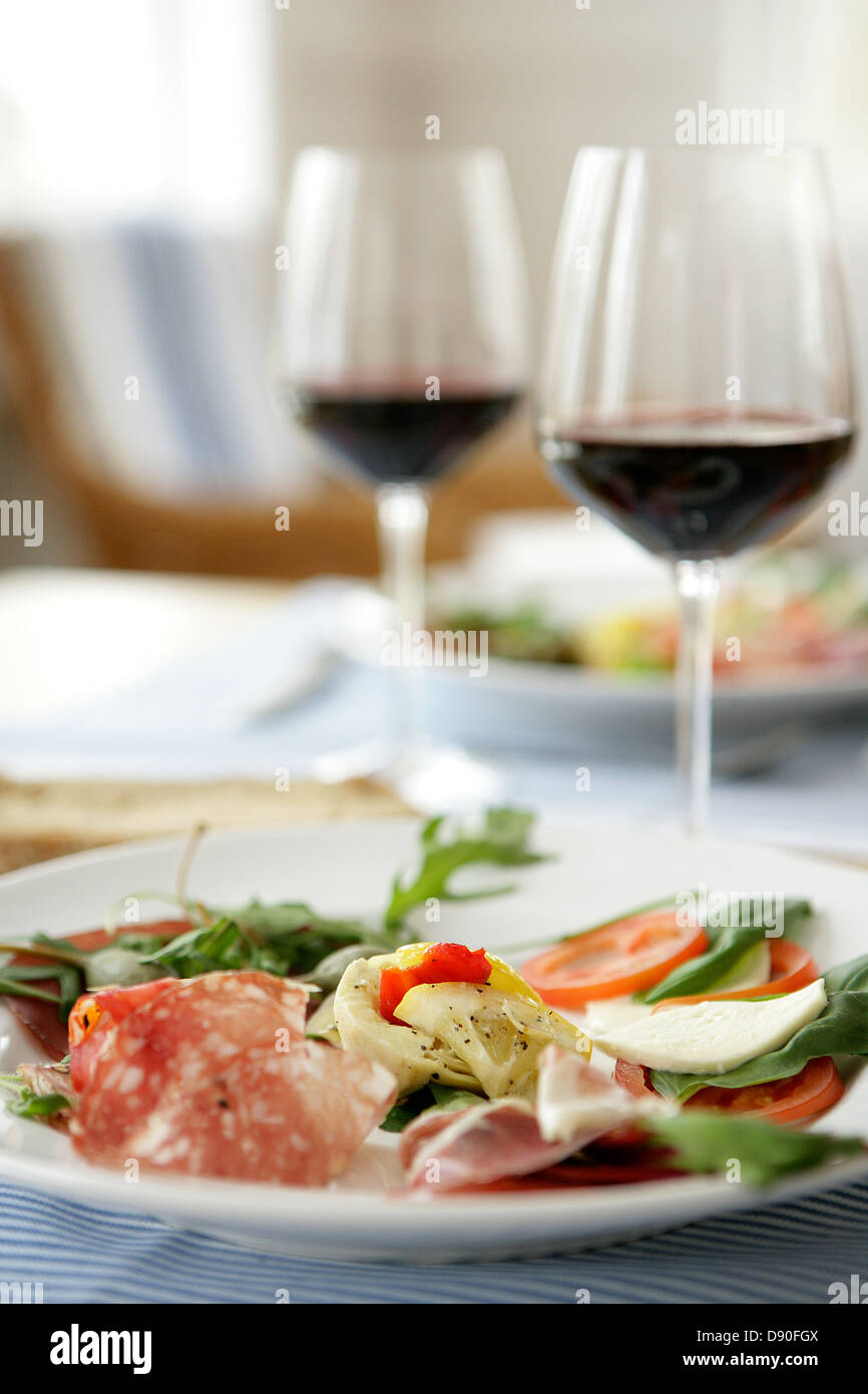 Italian food on a plate Stock Photo - Alamy