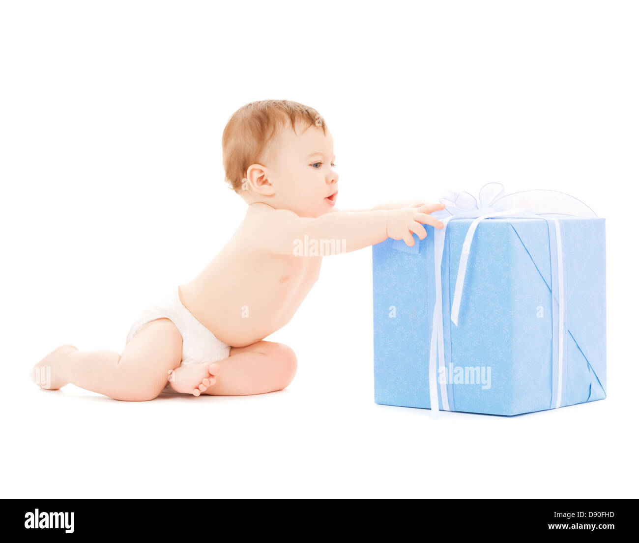 happy child with gift box Stock Photo - Alamy