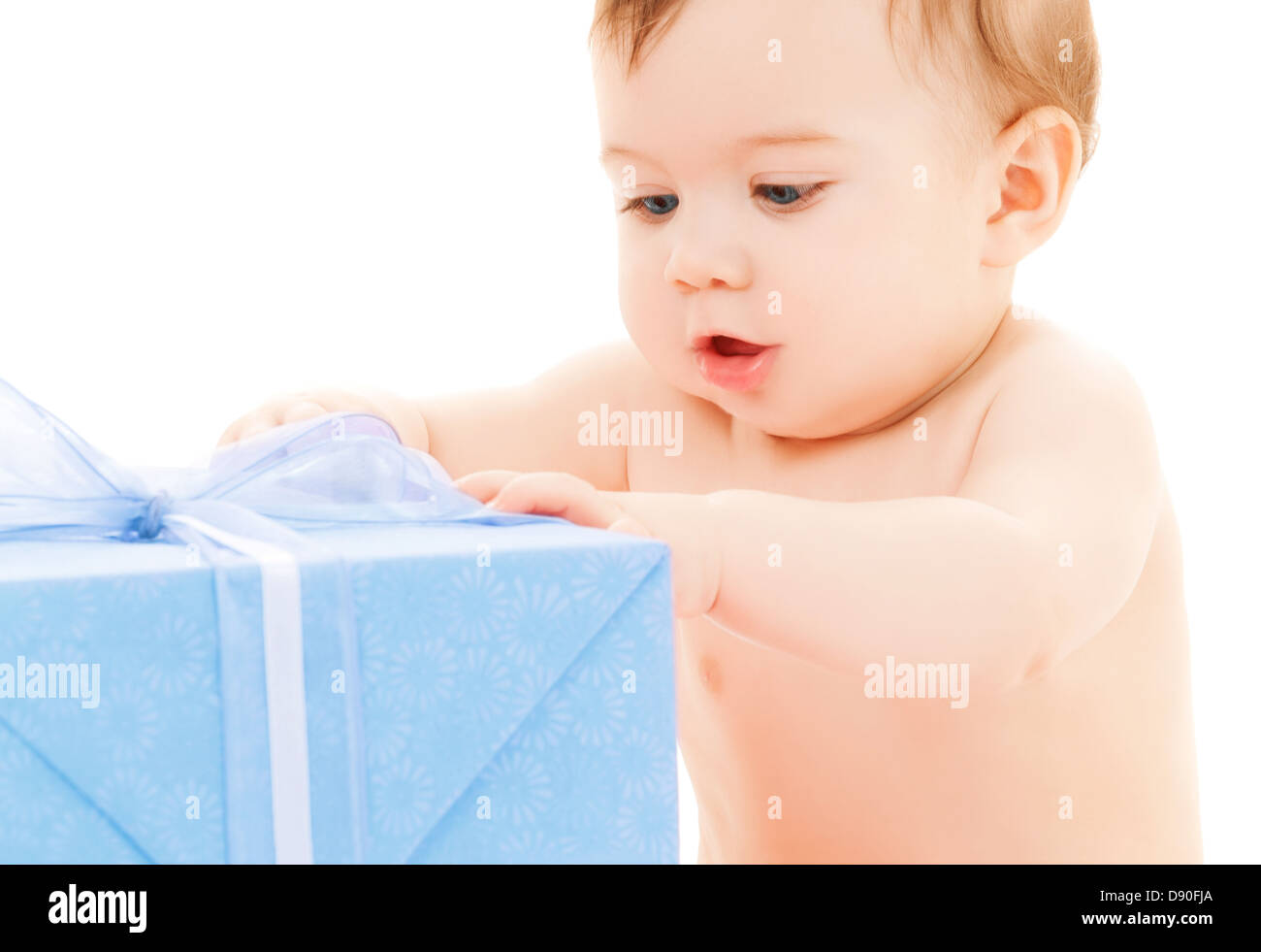 happy child with gift box Stock Photo - Alamy