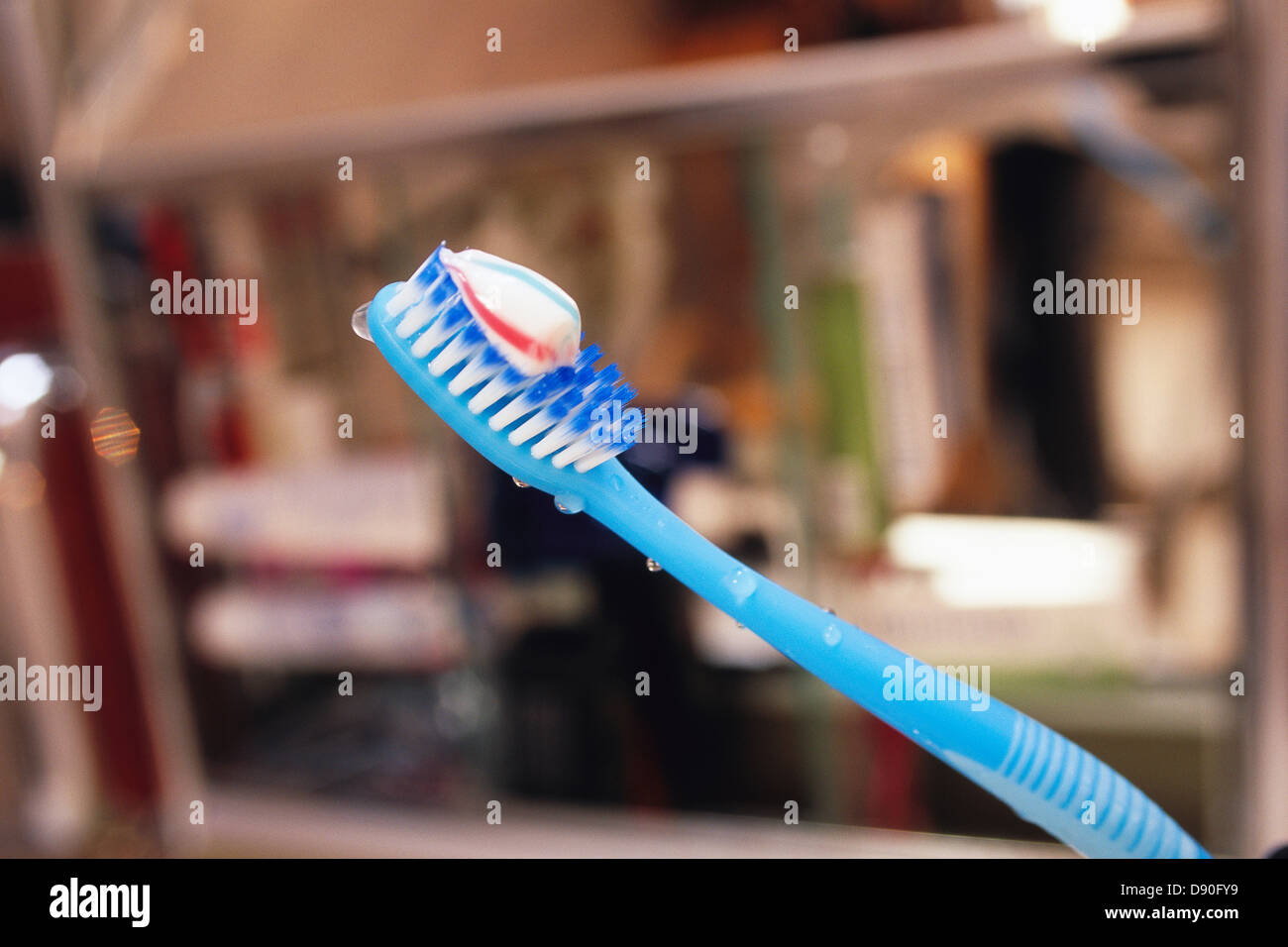 A toothbrush with toothpaste, close-up Stock Photo - Alamy