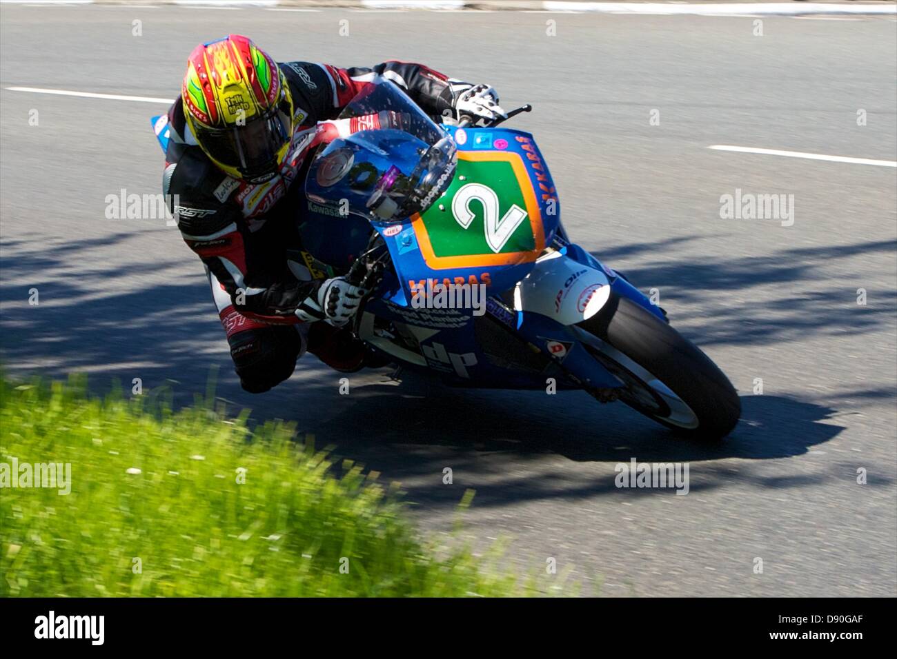 Isle of Man, UK. 7th June, 2013. Cameron Donald on his Kawasaki during ...