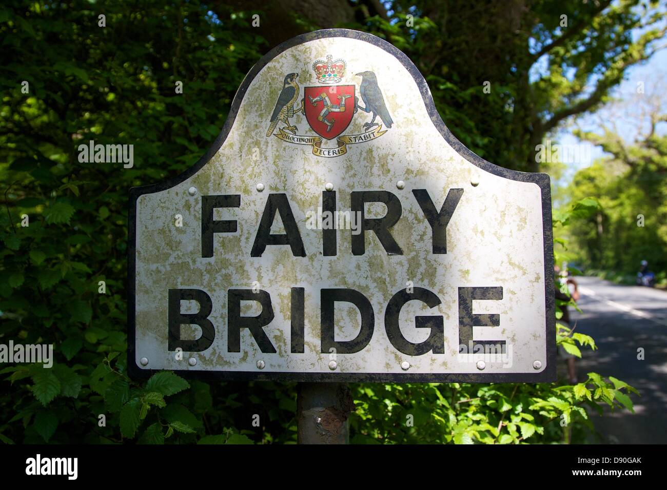Isle of Man, UK. 7th June, 2013. Fairy Bridge raod sign at the Isle of ...