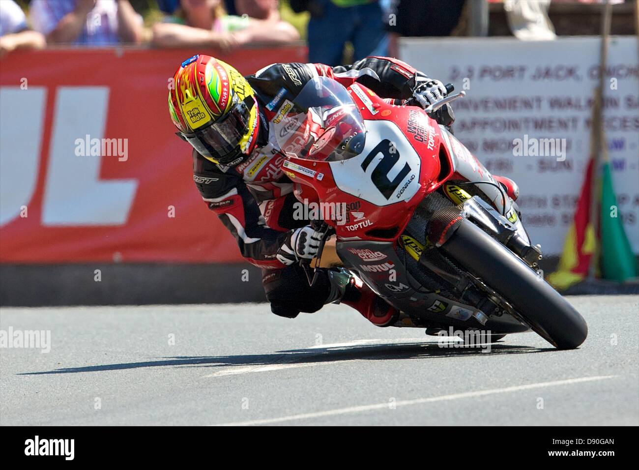 Isle of Man, UK. 7th June, 2013. Cameron Donald on his Honda during the ...