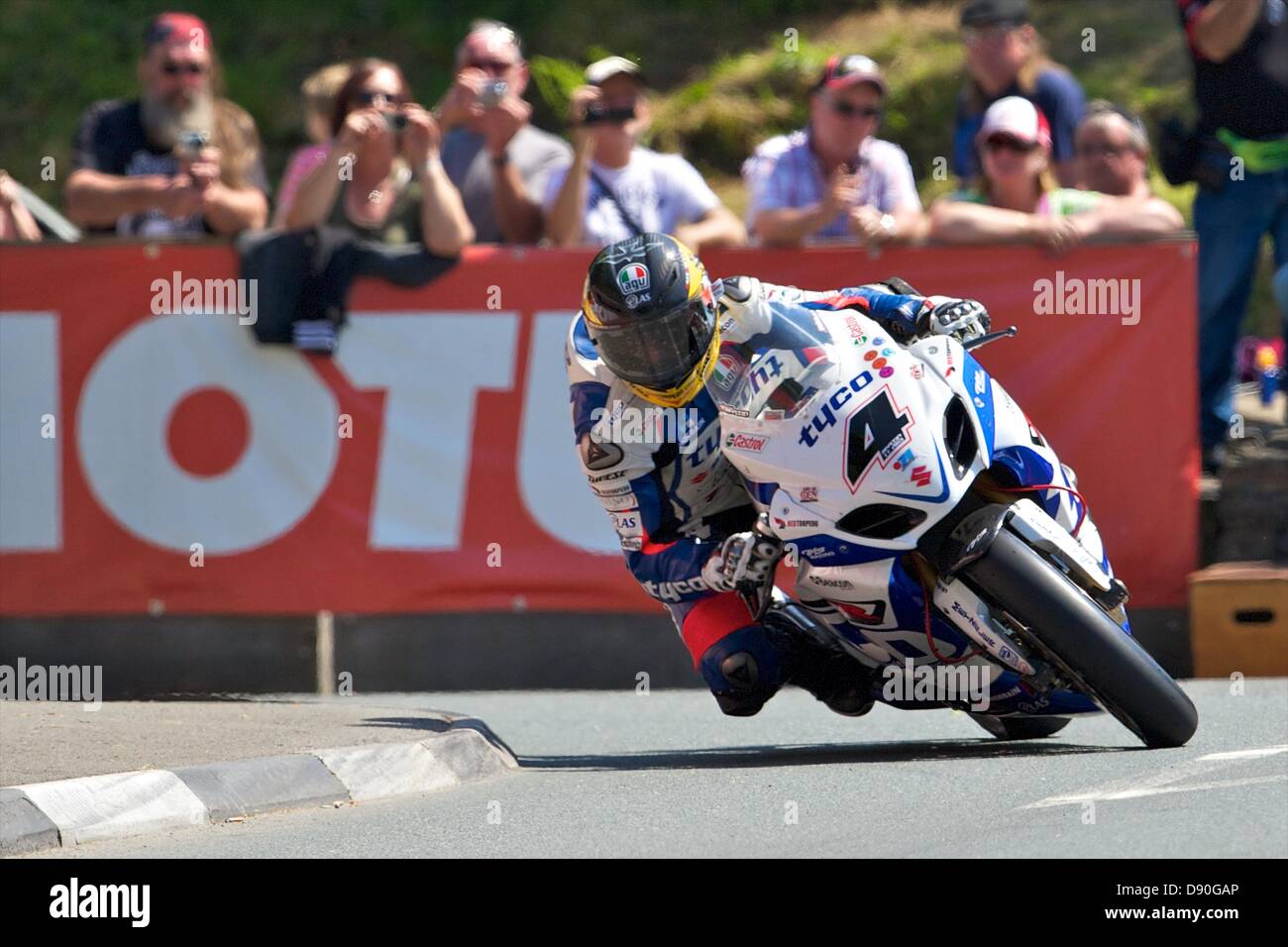 Isle of Man, UK. 7th June, 2013. Guy Martin on his Suzuki during the ...