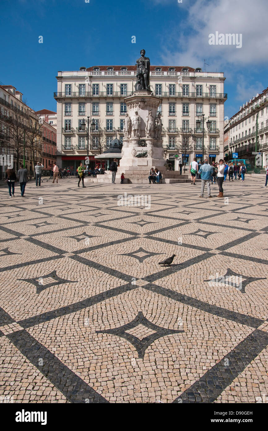 Placa Luis de Camoes Square in Chiado district of Lisbon, Portugal ...