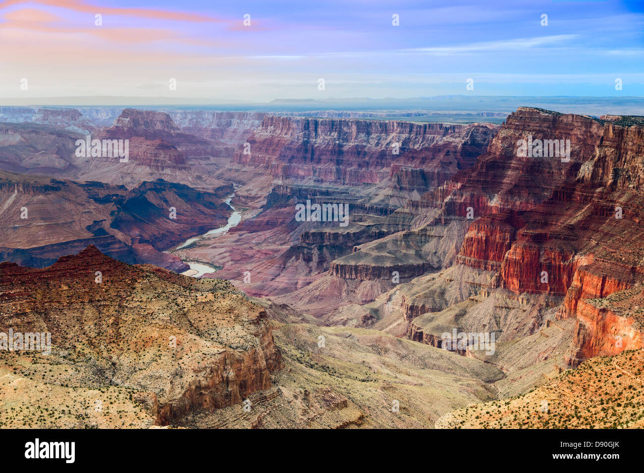 Beautiful view on Grand Canyon and Colorado river from Desert View ...
