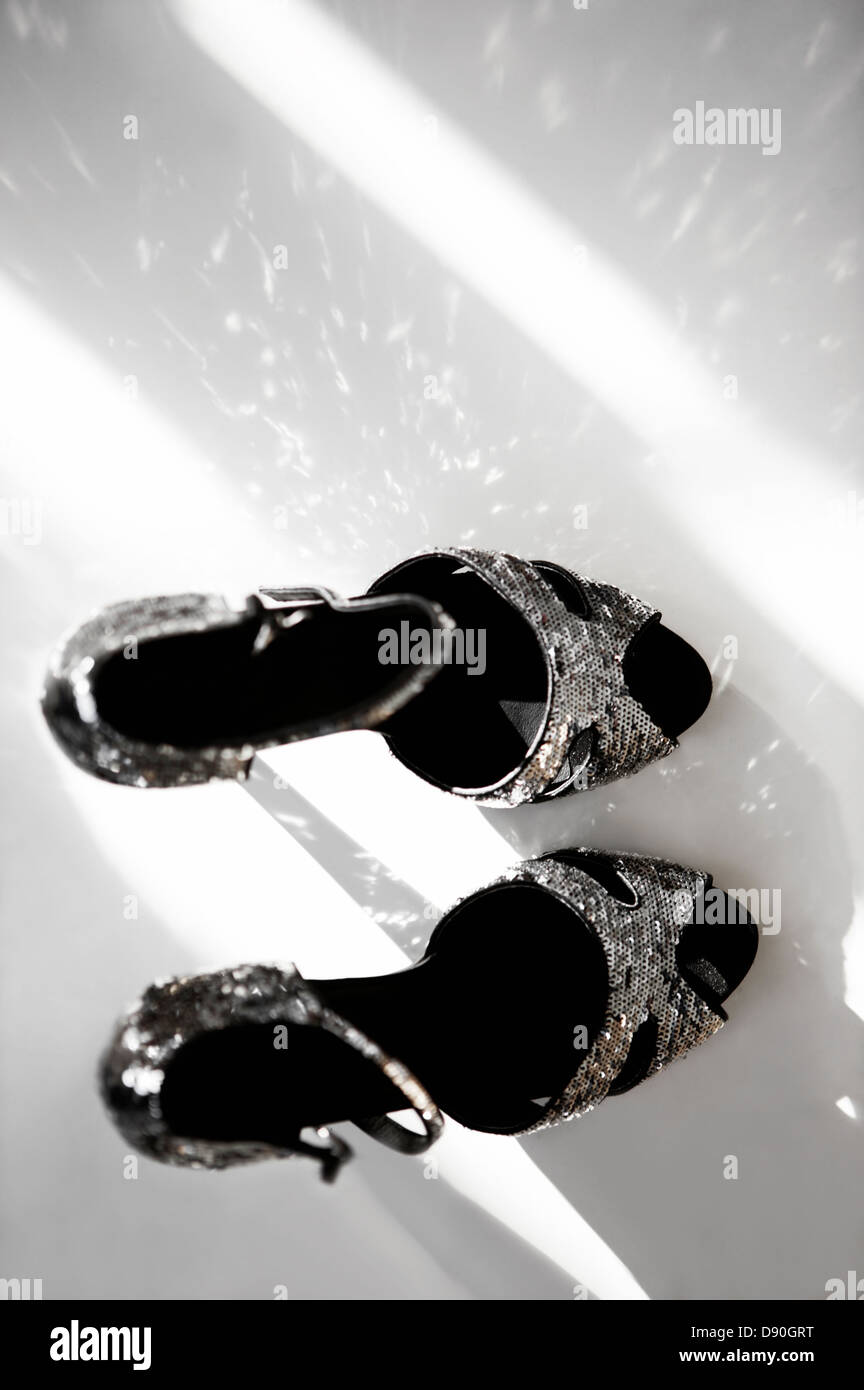 Pair of shiny high heels Stock Photo - Alamy