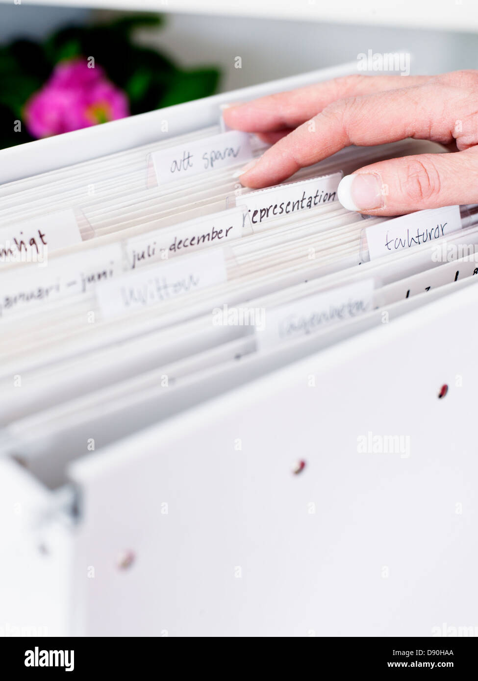 Womans hand on diary, close-up Stock Photo - Alamy