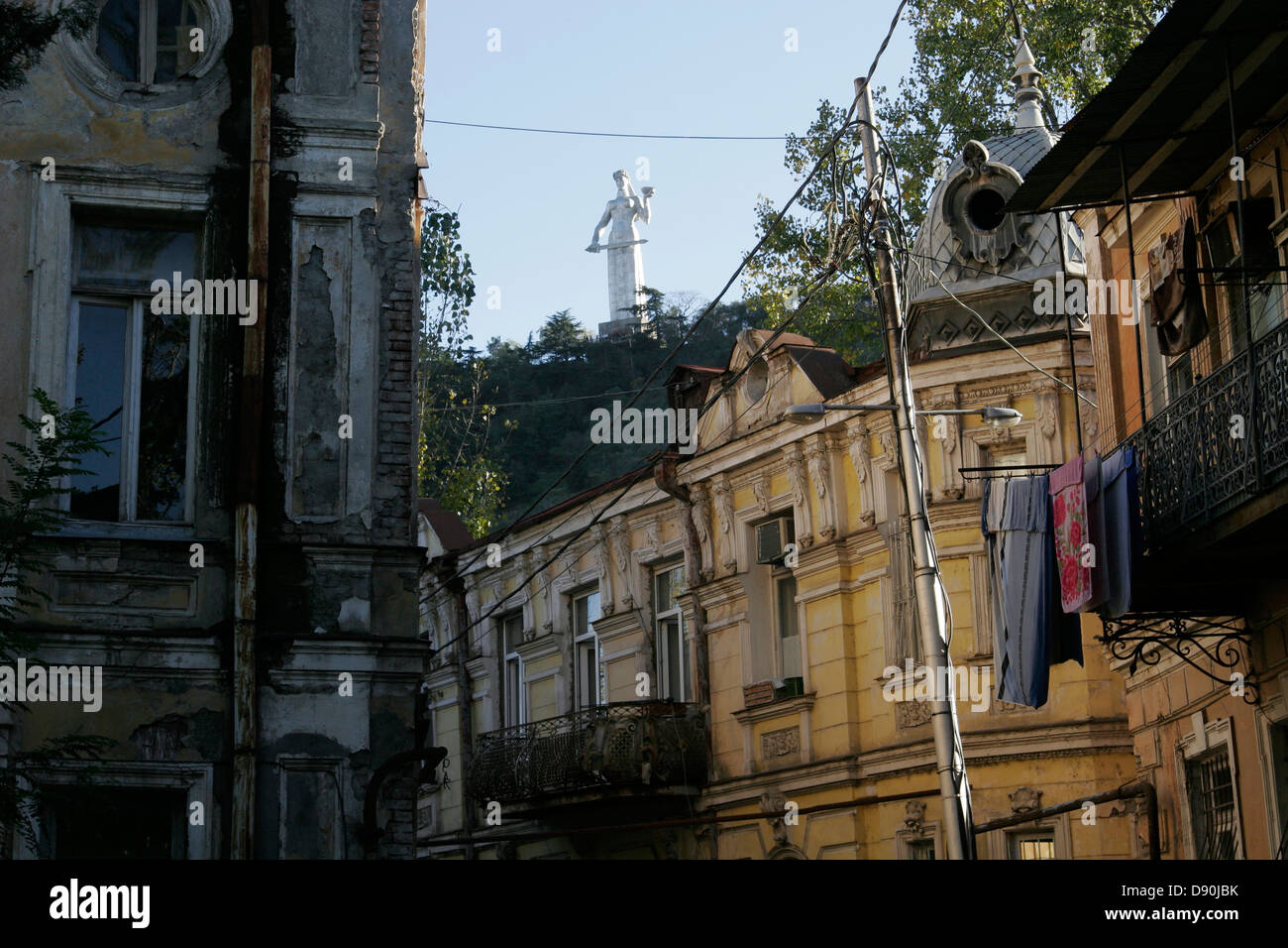 The statue of Kartlis Deda (Mother Georgia), overlooking city center of ...
