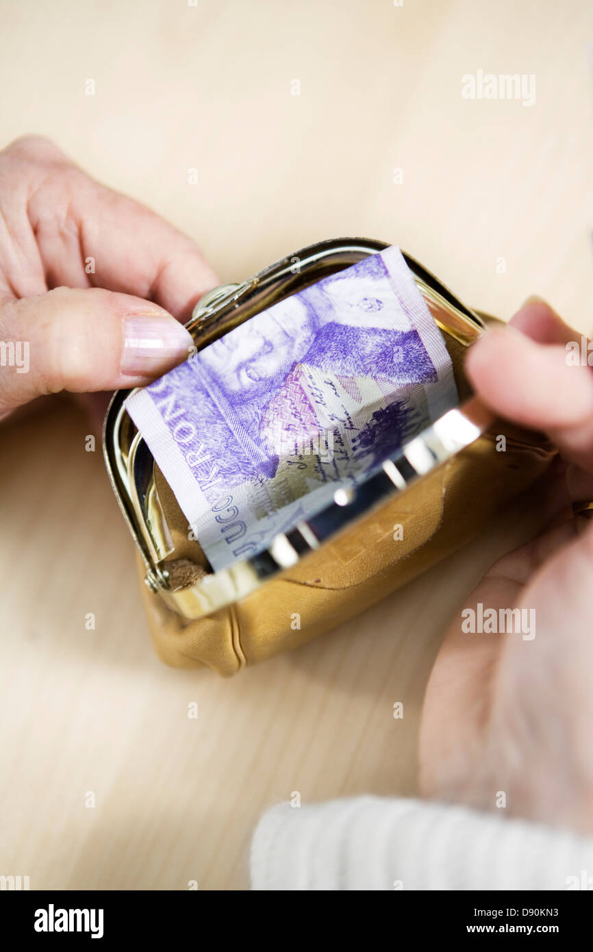 Money in a wallet Stock Photo - Alamy
