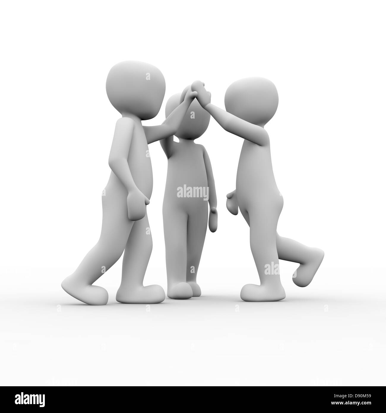 Three best friends clap hands for joy from Stock Photo - Alamy