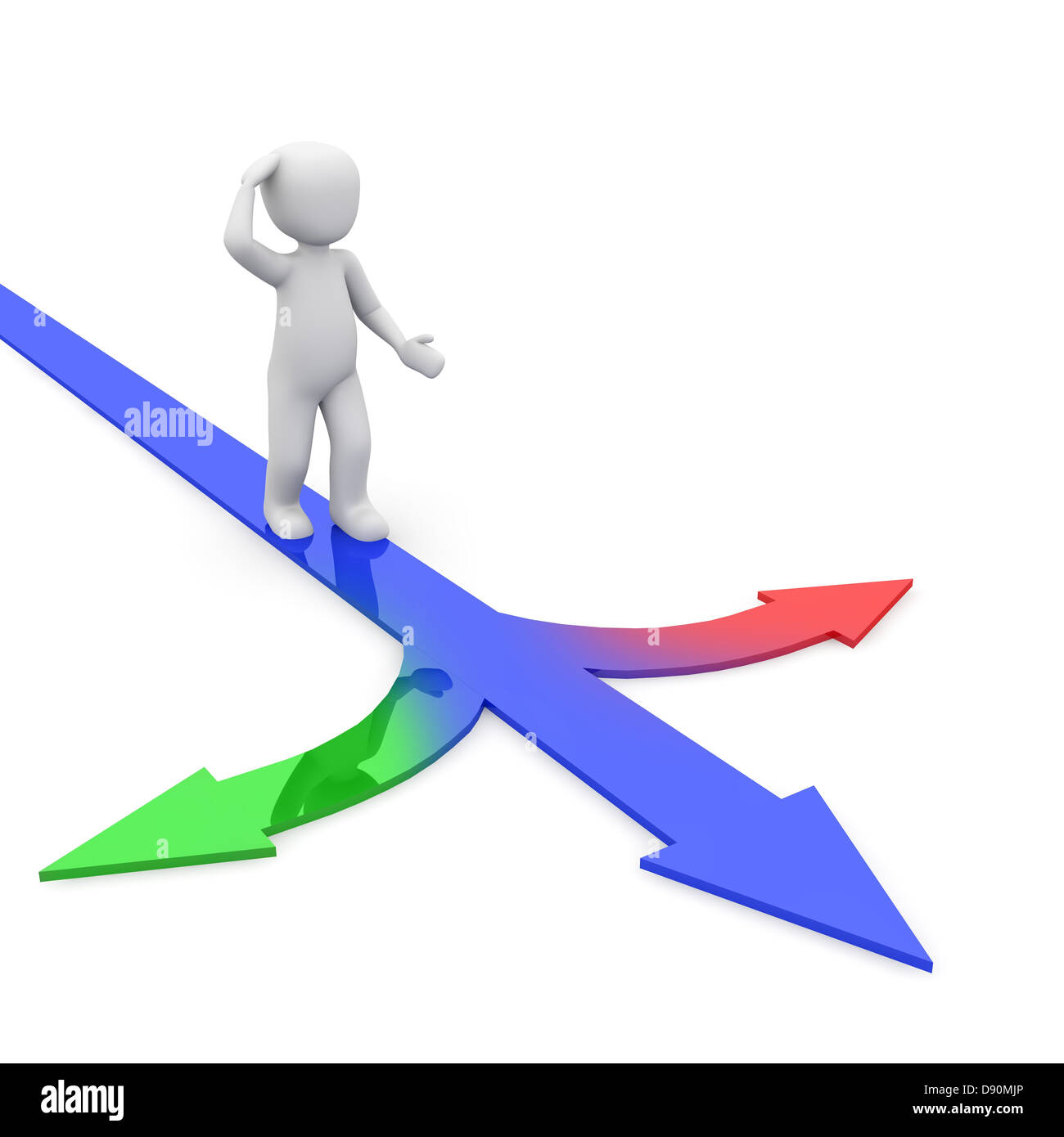 The character has to choose between three different because Stock Photo ...