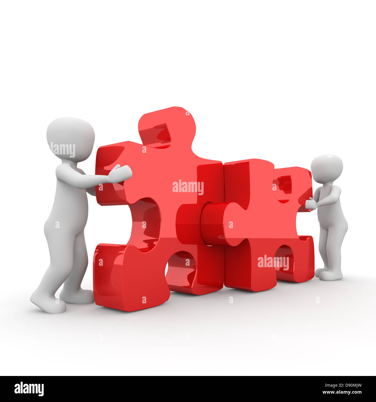 White cartoon characters red puzzle hi-res stock photography and images ...