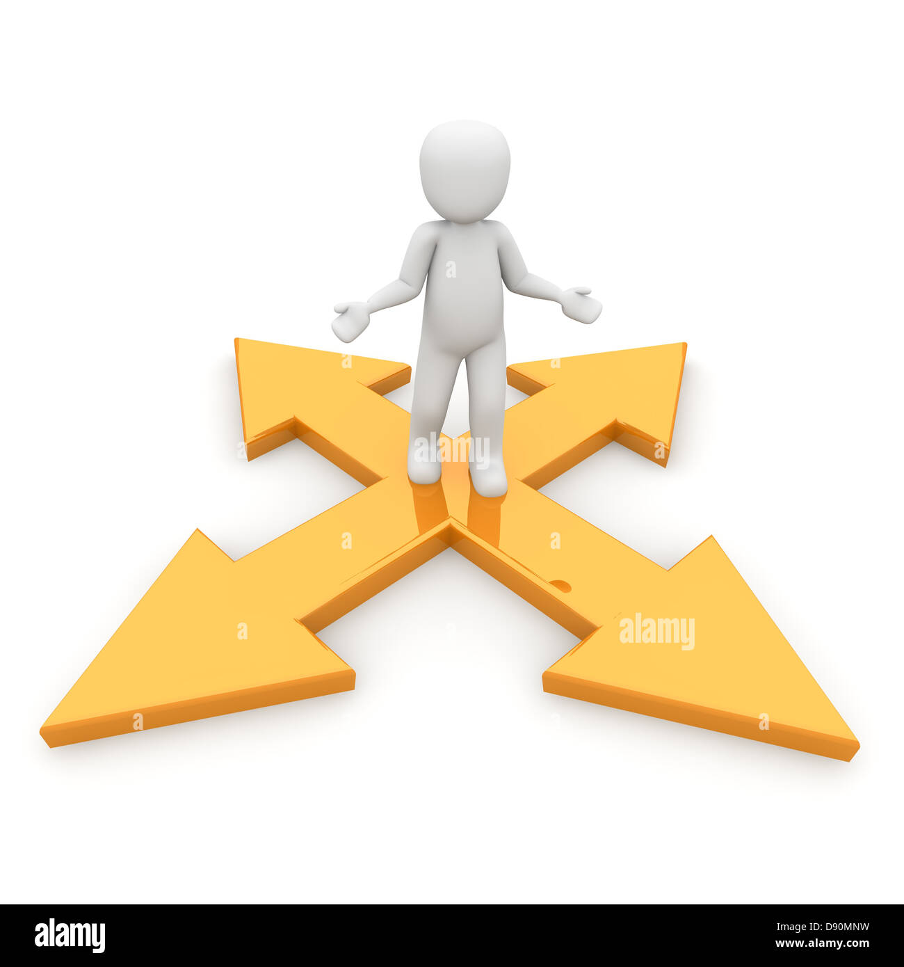 The character can go in four different directions Stock Photo - Alamy