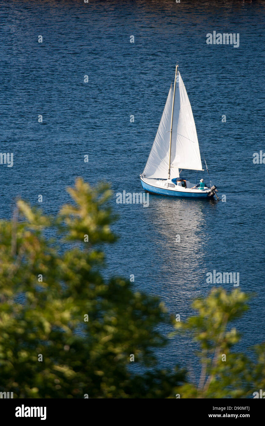 A sailboat at sea Stock Photo - Alamy