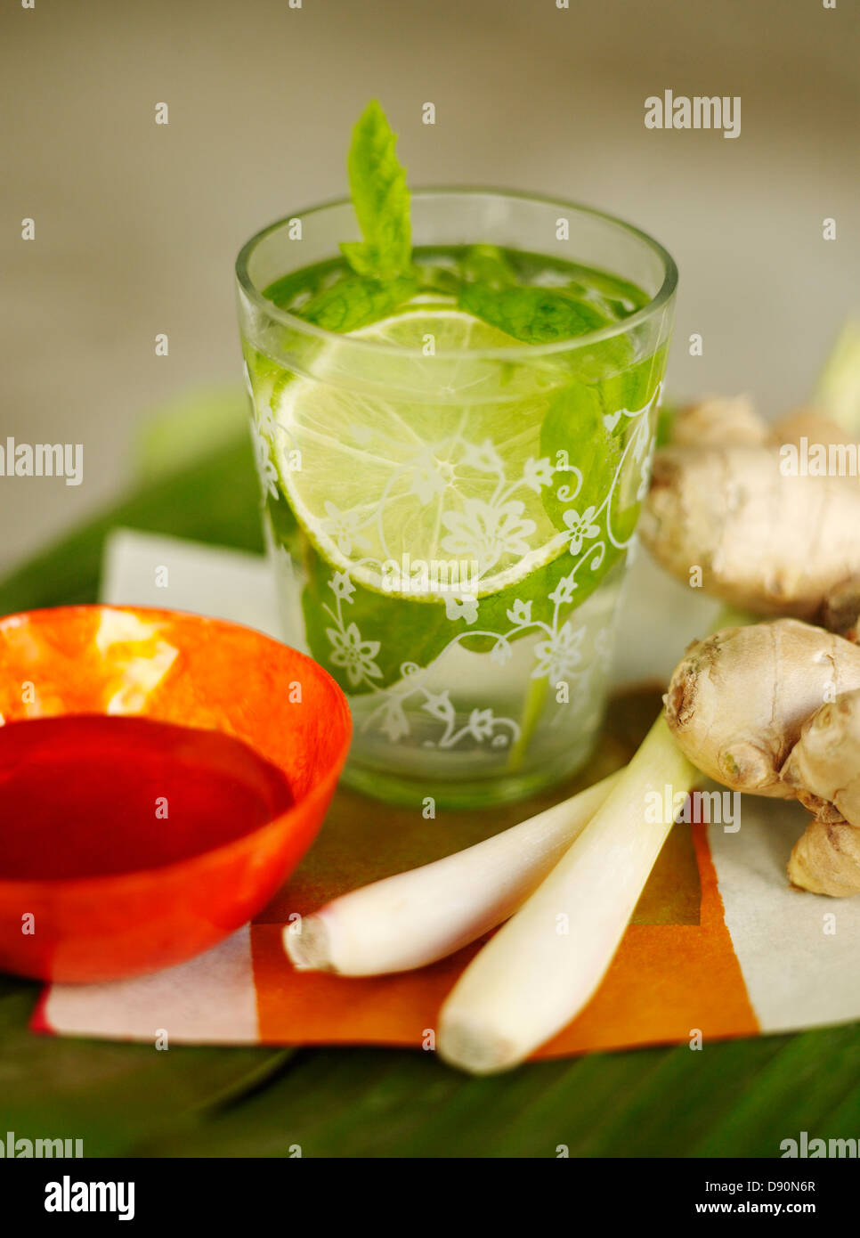 A healthy drink in a spa, Sweden Stock Photo - Alamy