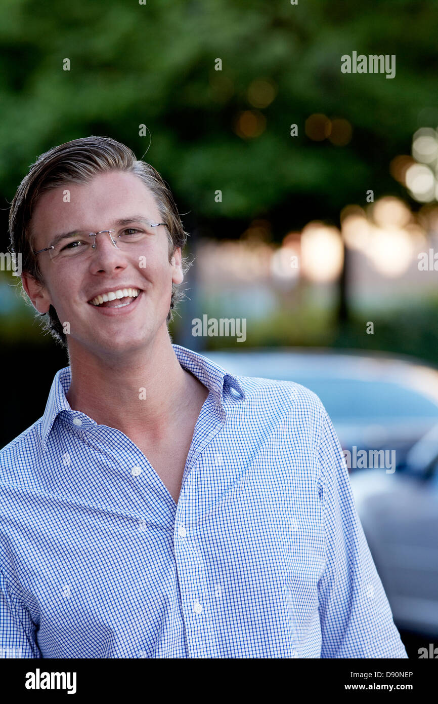 Portrait of a man wearing a shirt, Sweden Stock Photo - Alamy
