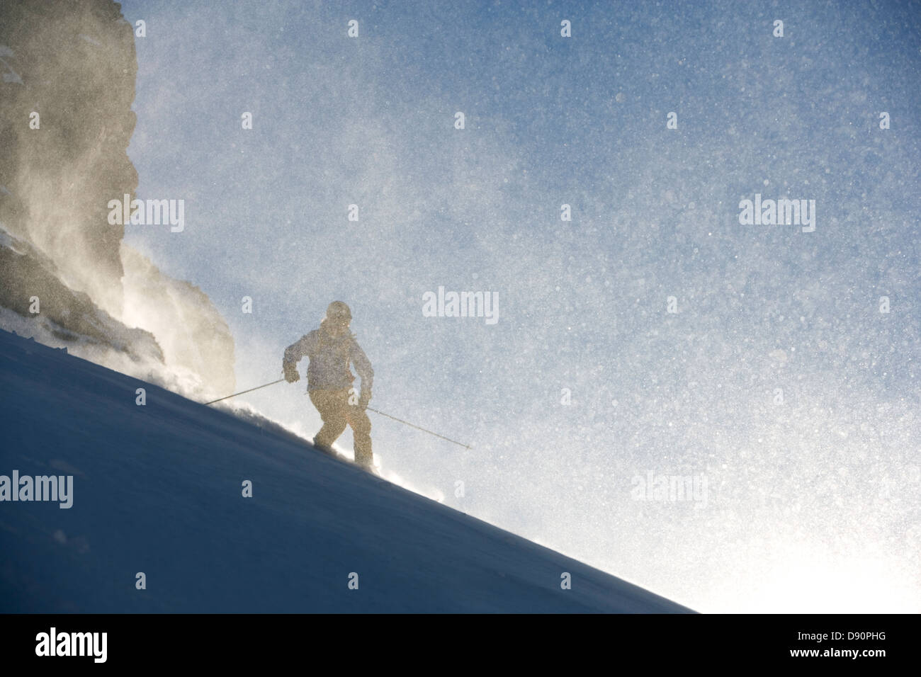 Telemark skiing powder hi-res stock photography and images - Alamy