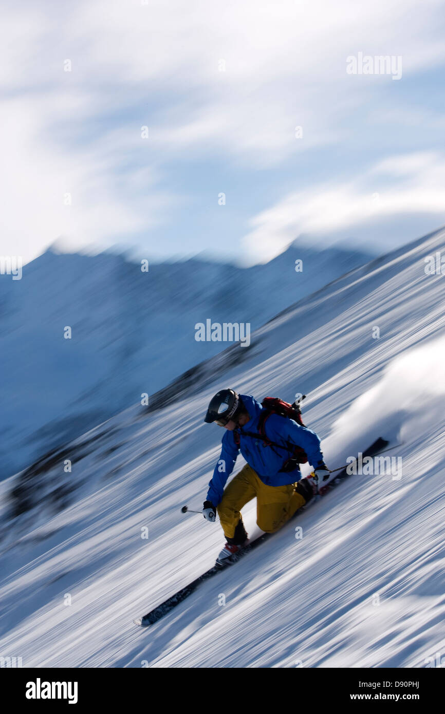 Telemark skiing powder hi-res stock photography and images - Alamy