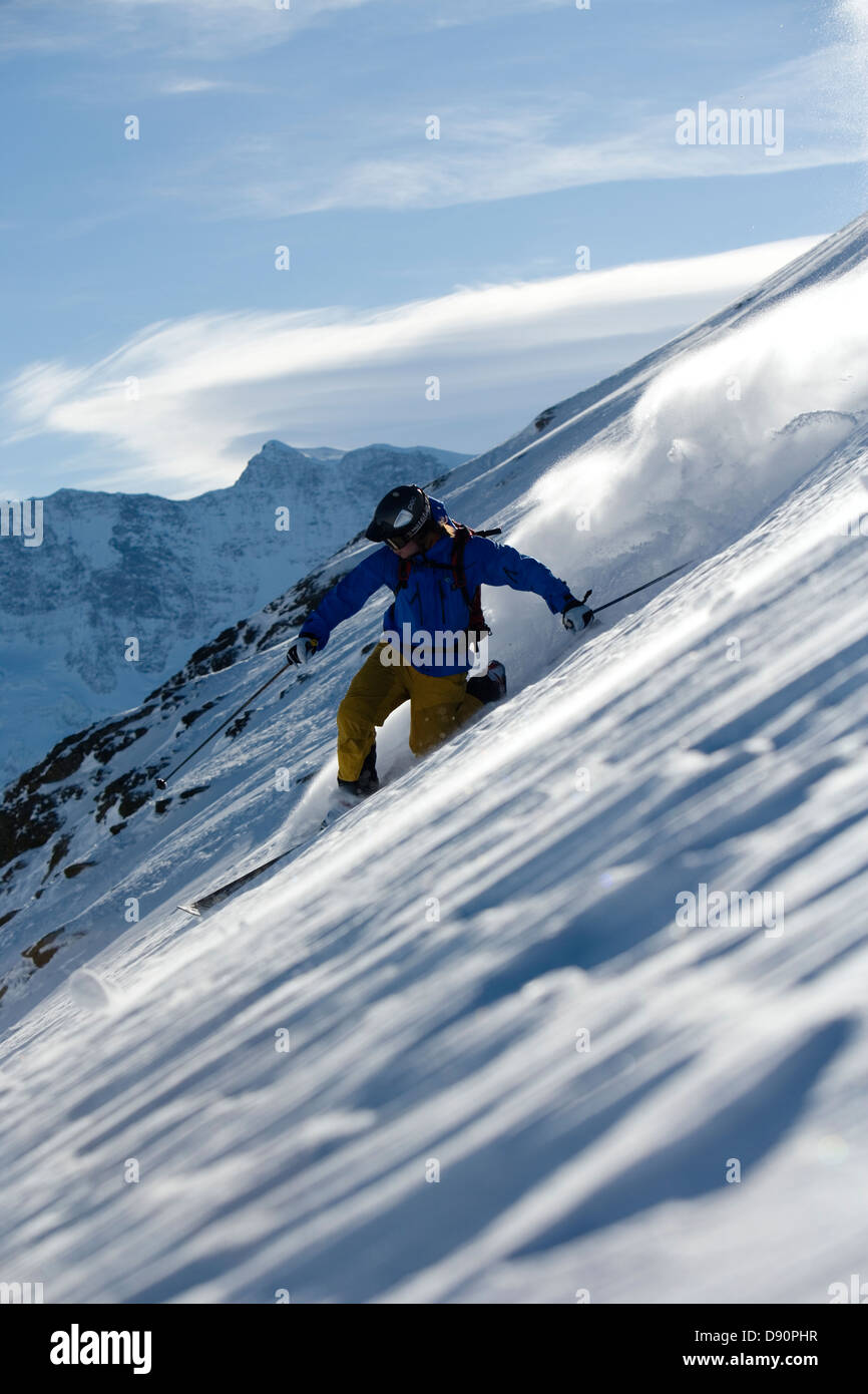 Telemark skiing powder hi-res stock photography and images - Alamy