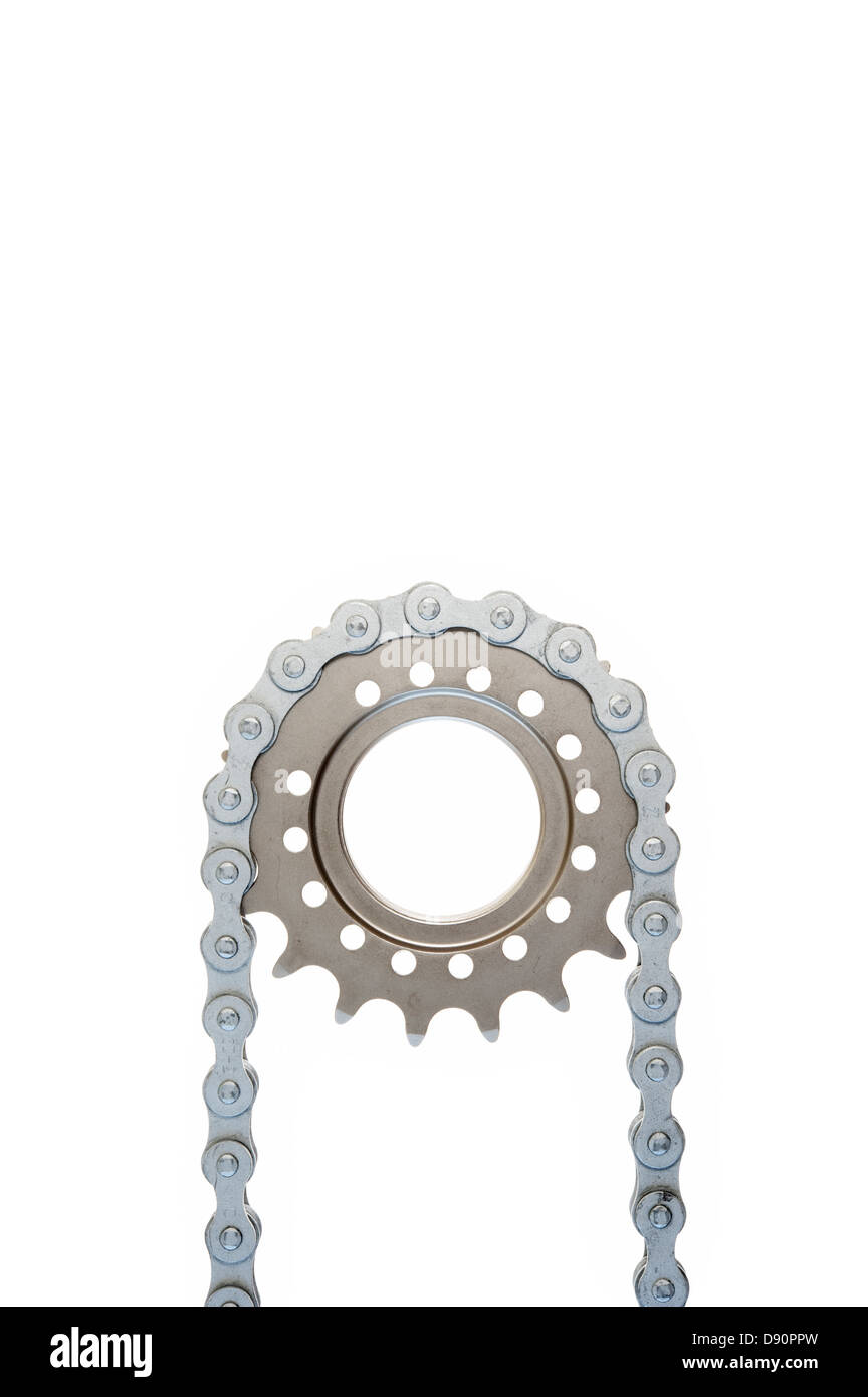 Bicycle chain against white background Stock Photo - Alamy