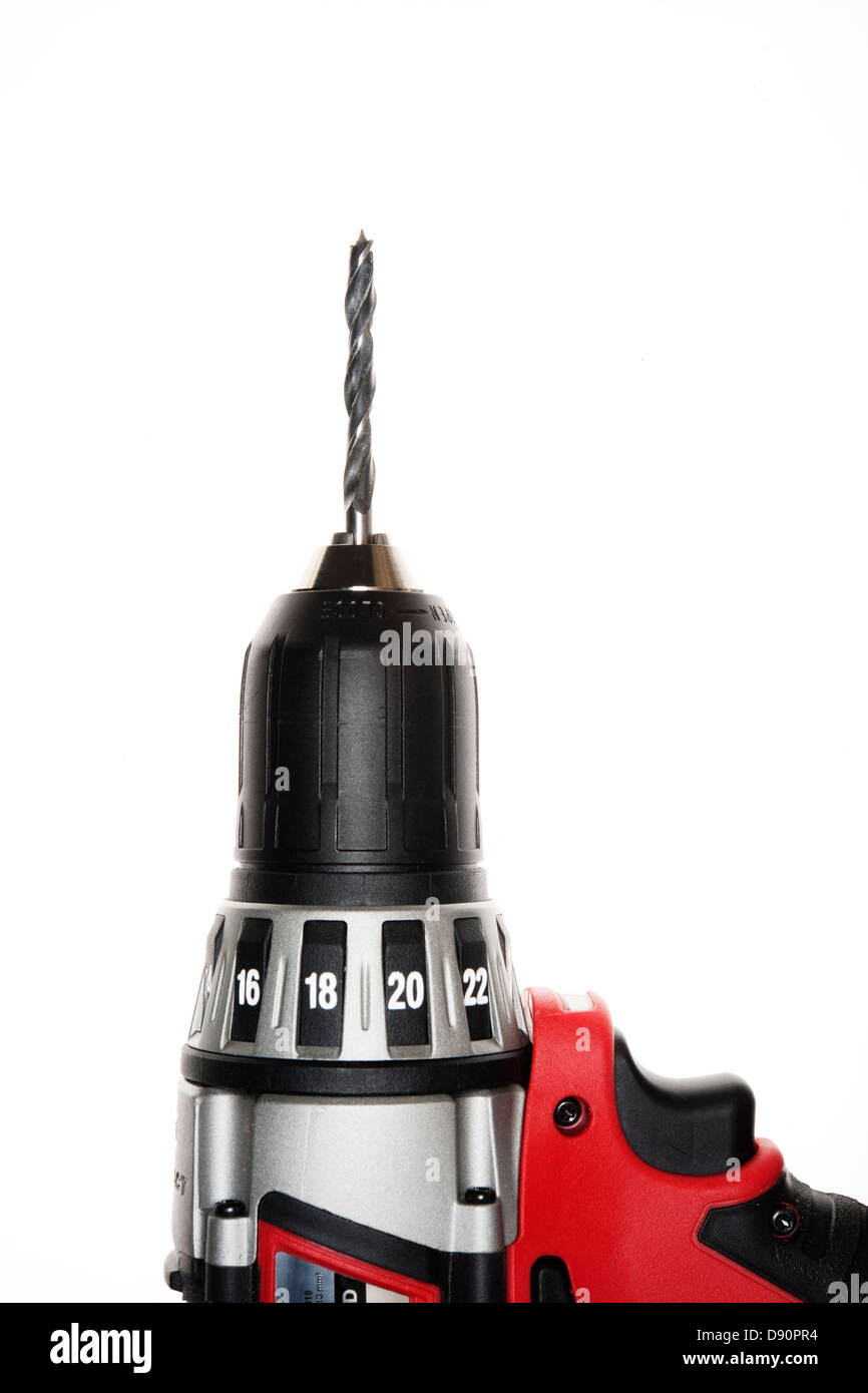Drill against white background Stock Photo - Alamy