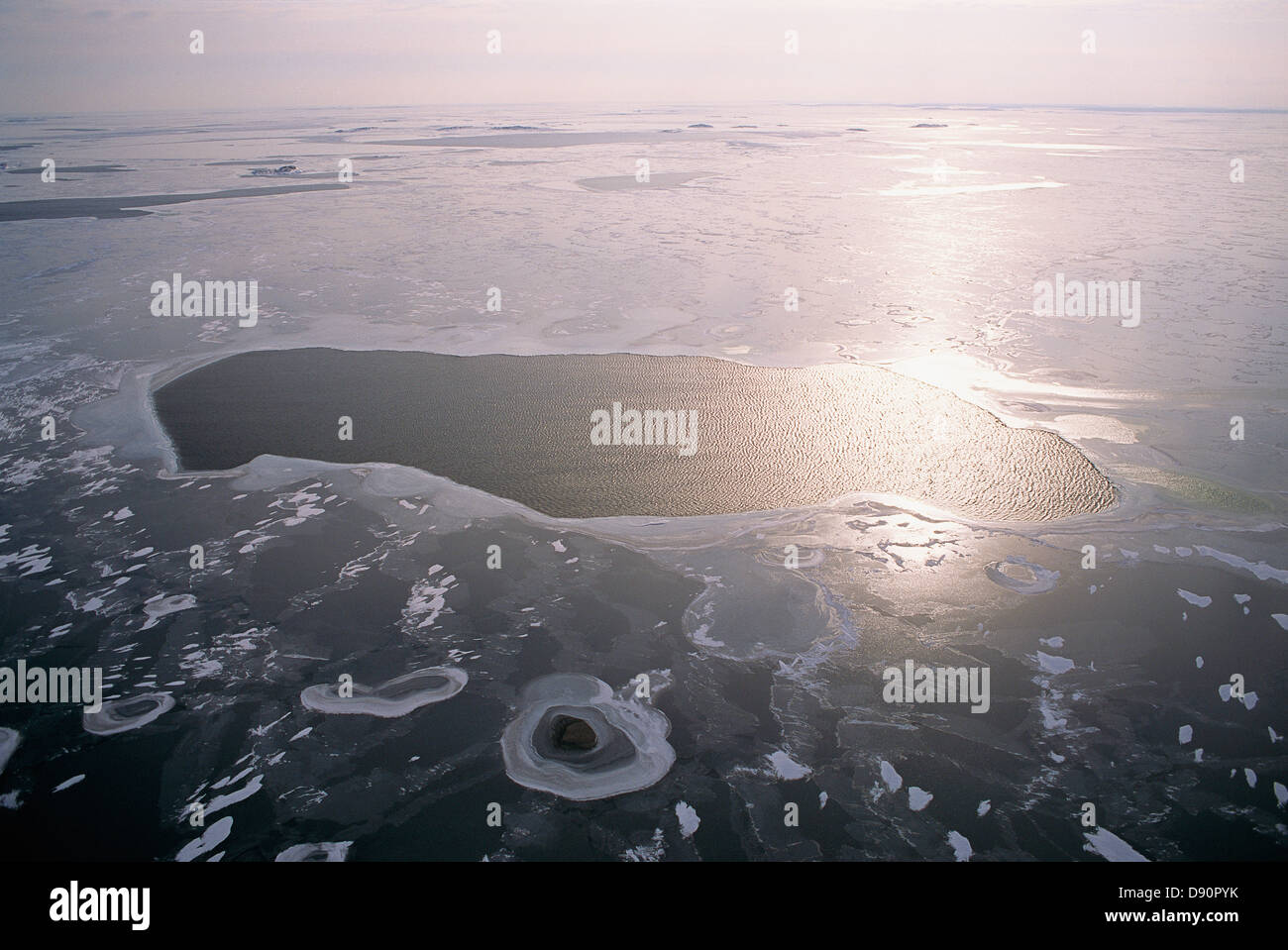 Frozen lake, elevated view Stock Photo - Alamy